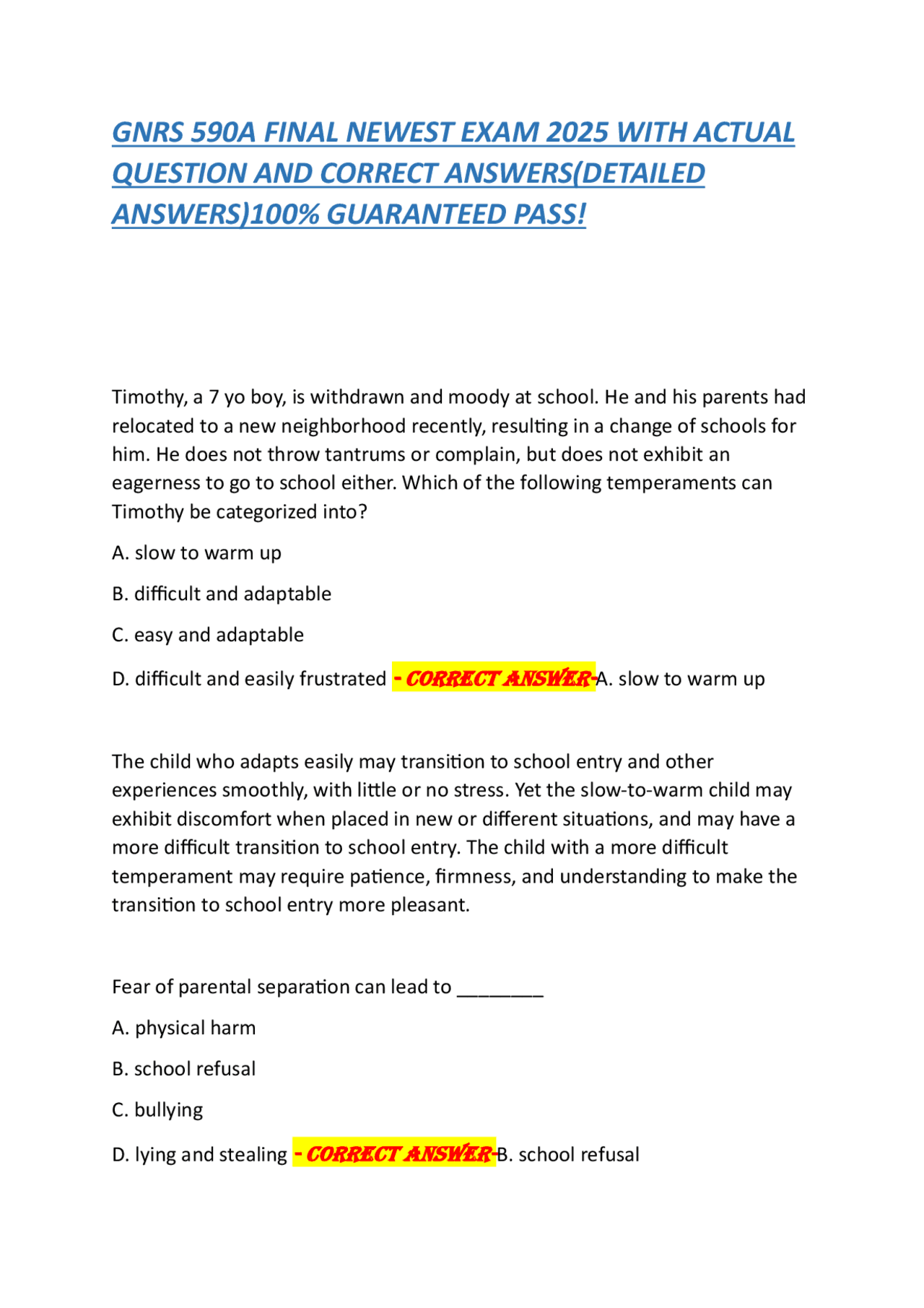 GNRS 590A FINAL NEWEST EXAM 2025 WITH ACTUAL QUESTION AND CORRECT ...