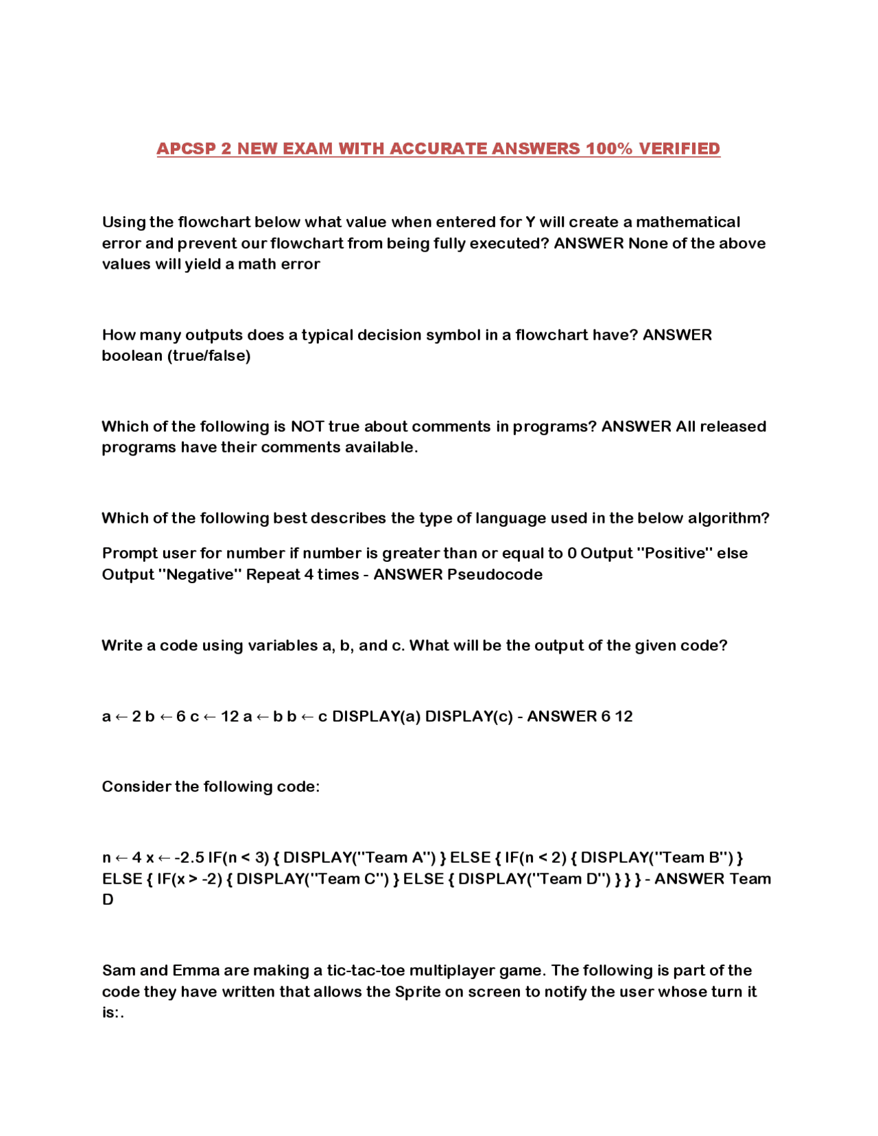 APCSP Exam Preparation: Exercises and Questions | Exams Advanced ...