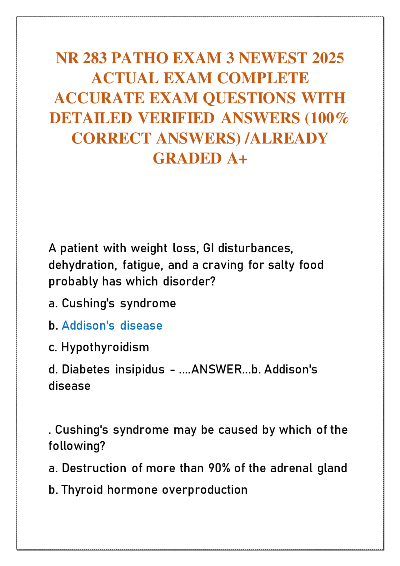 Pathophysiology Exam 3: Multiple Choice Questions and Answers | Exams ...