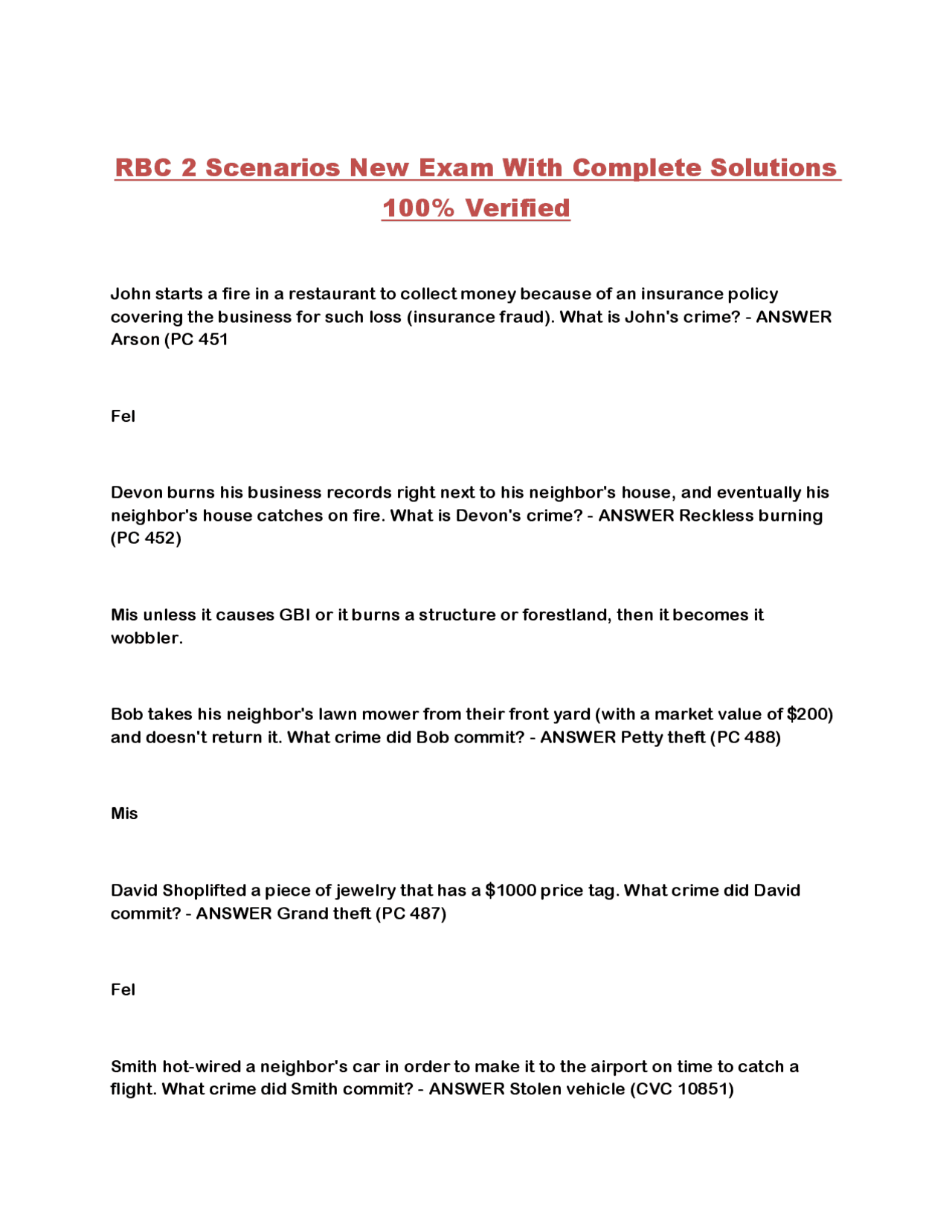 Criminal Law Scenarios and Solutions: A Guide to Understanding Common ...