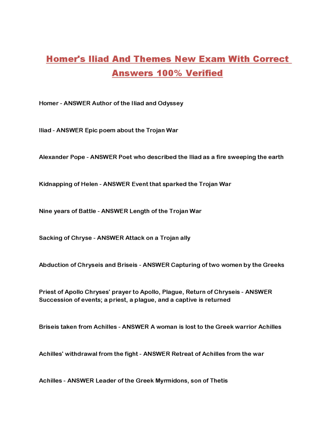 Homer's Iliad and Odyssey: Themes, Characters, and Key Events | Exams ...