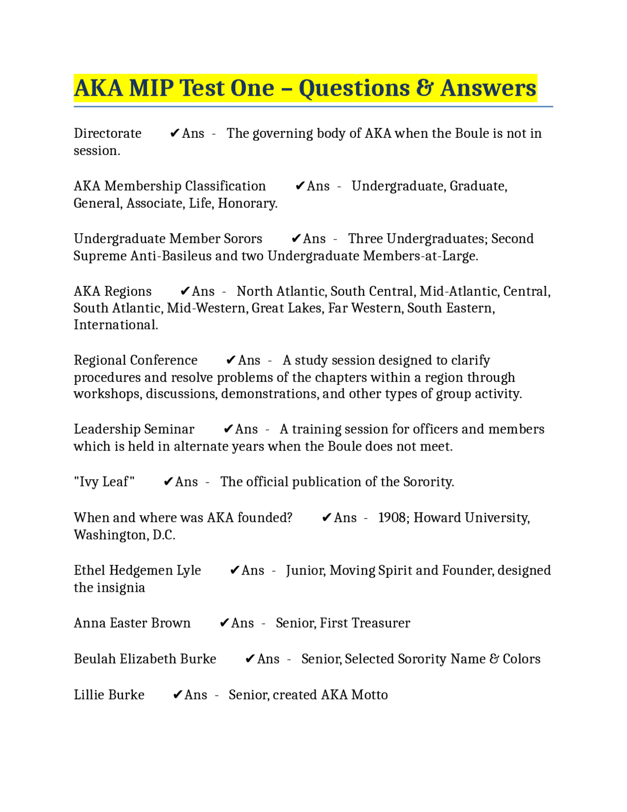 AKA MIP Test One – Questions & Answers | Exams Business Fundamentals ...