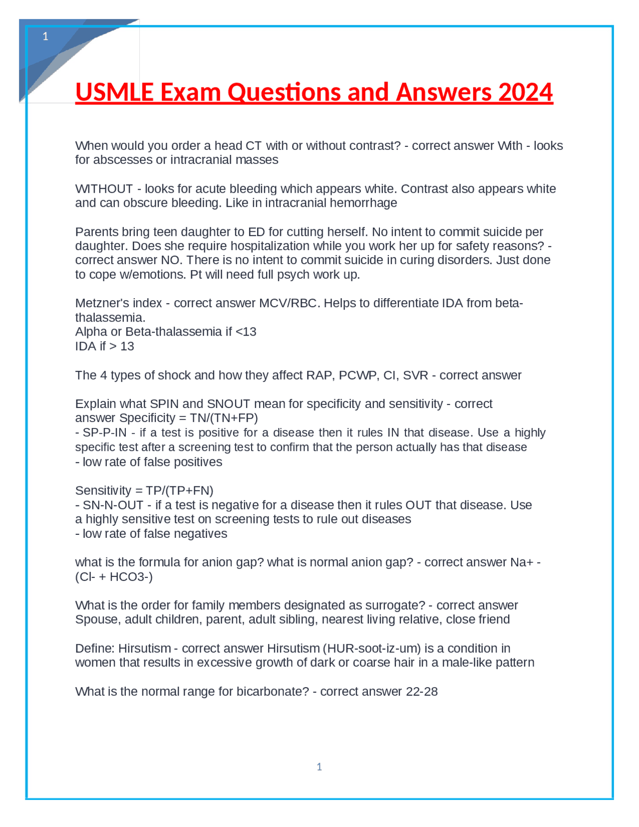 USMLE Exam Questions and Answers 2024: A Comprehensive Guide for ...