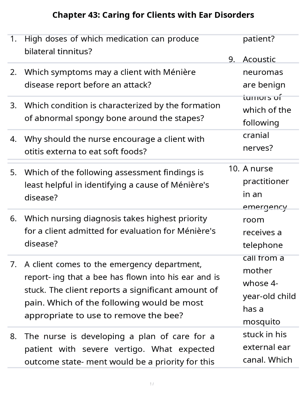 Chapter 43 Caring for Clients with Ear Disorders | Exams Pharmacology ...