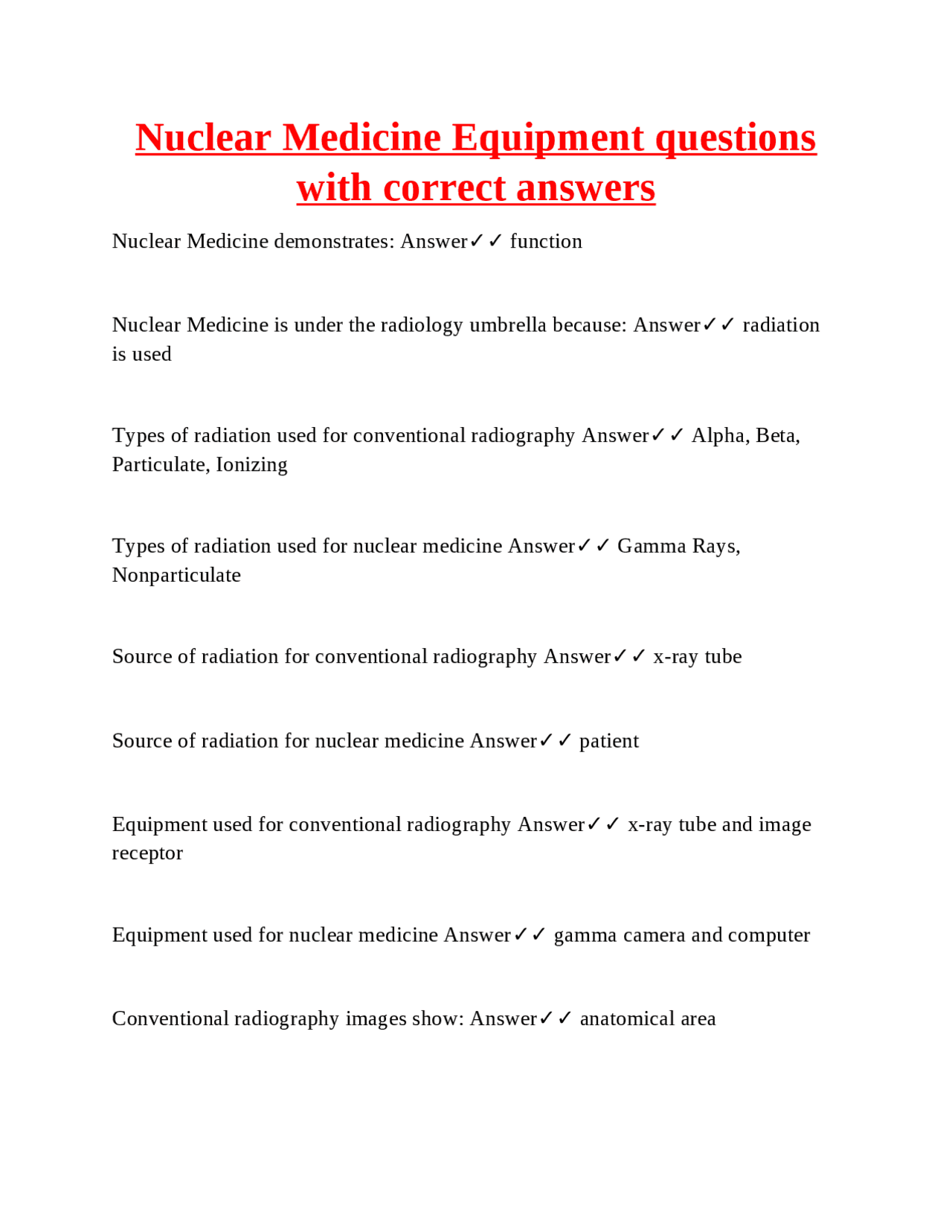 Nuclear Medicine Equipment: Questions and Answers | Exams Nuclear ...