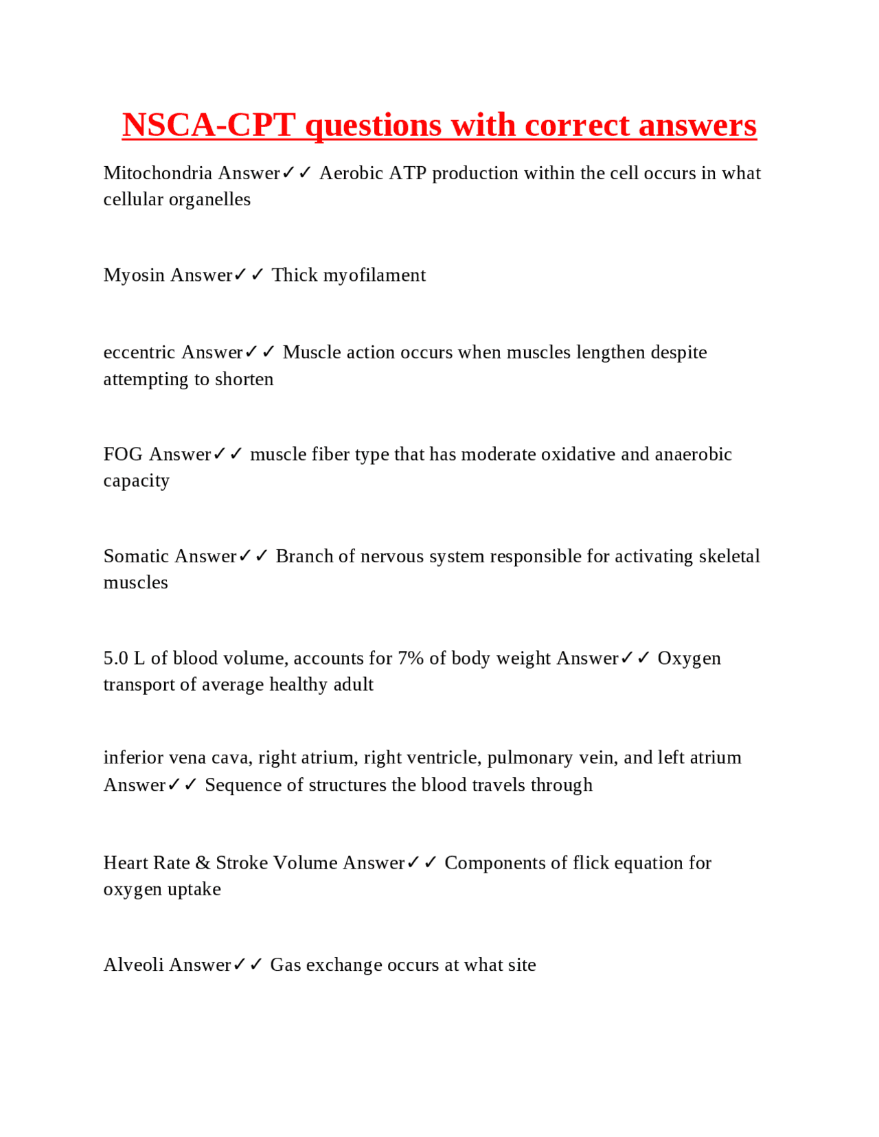 NSCA-CPT Exam Preparation: Exercise Physiology and Training Principles ...