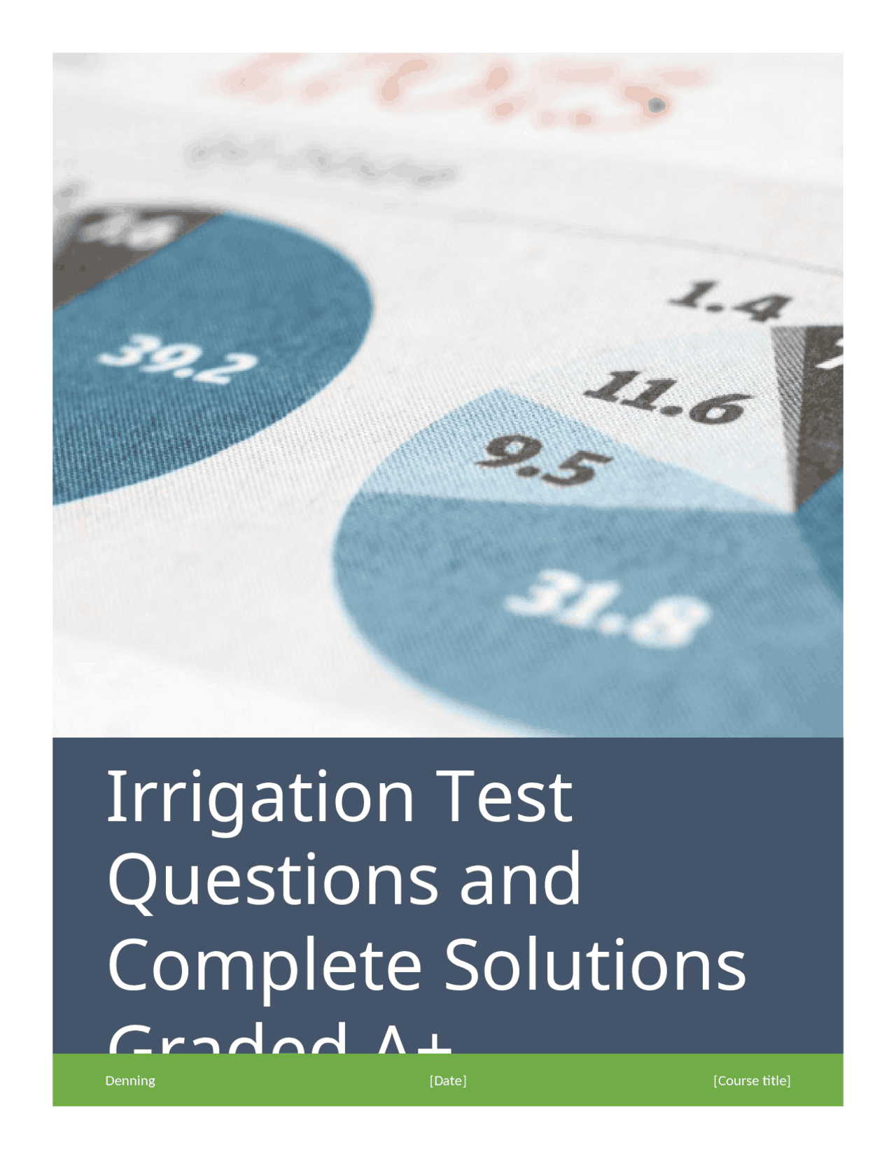 Irrigation Test Questions and Complete Solutions Graded A+ | Exams ...