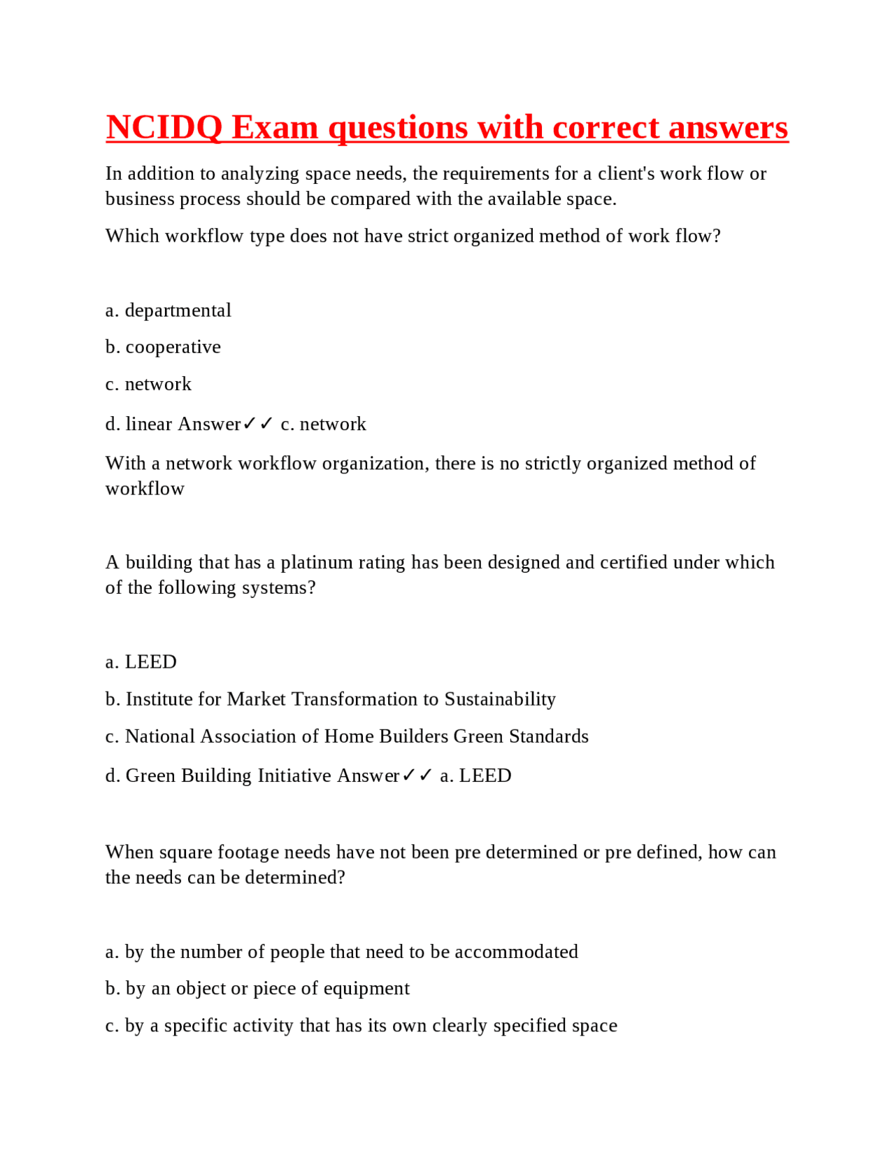 NCIDQ Exam Questions and Answers: Interior Design Principles and ...