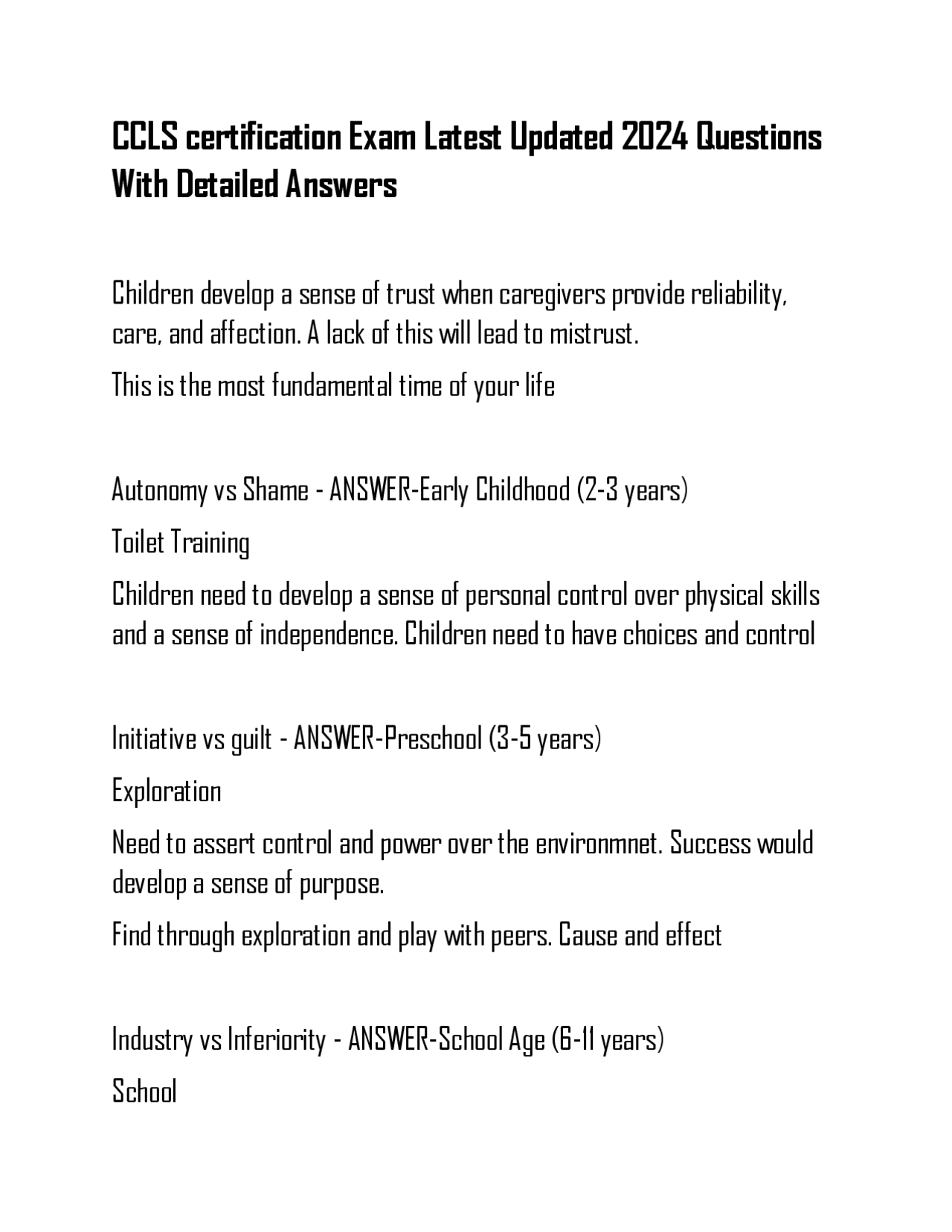 CCLS Certification Exam: Latest Updated 2024 Questions with Detailed ...
