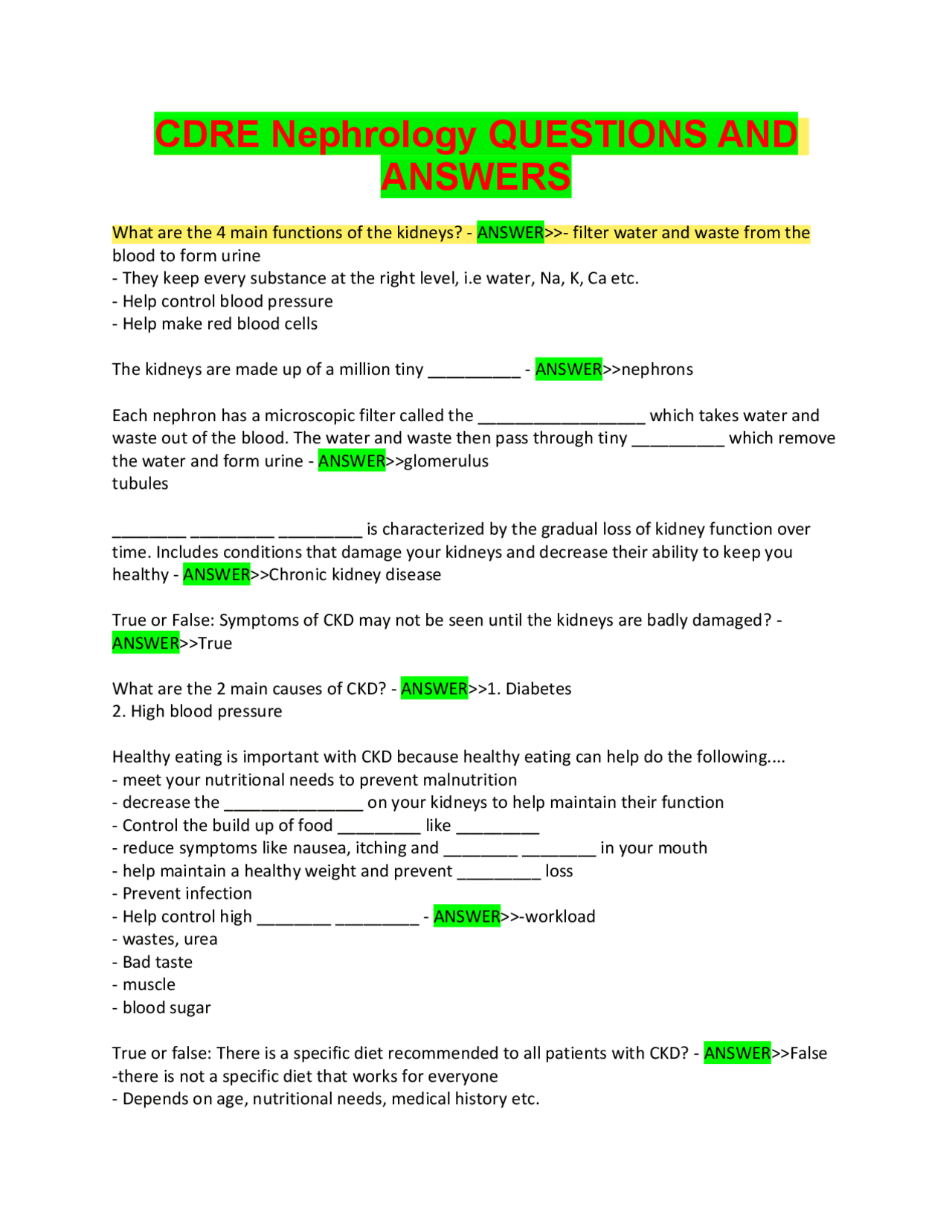 Nephrology Questions and Answers: A Guide to Kidney Health and Disease ...