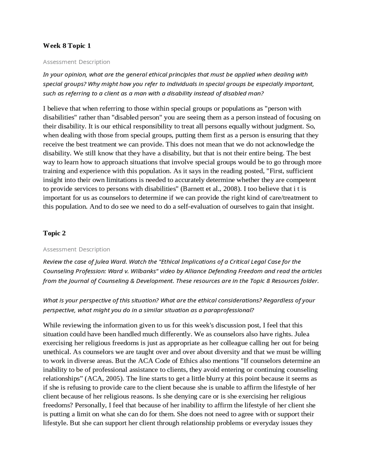 Ethical Considerations in Counseling: A Case Study Analysis of Julea ...