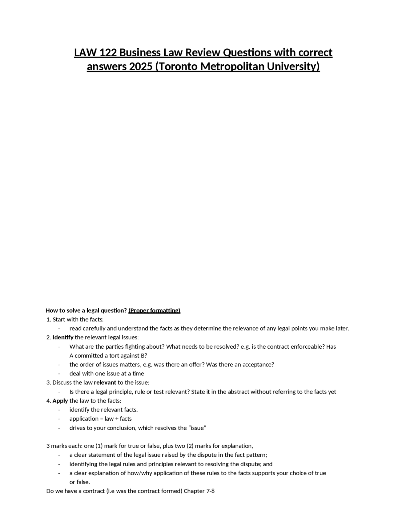 LAW 122 Business Law Review Questions with correct answers 2025 ...
