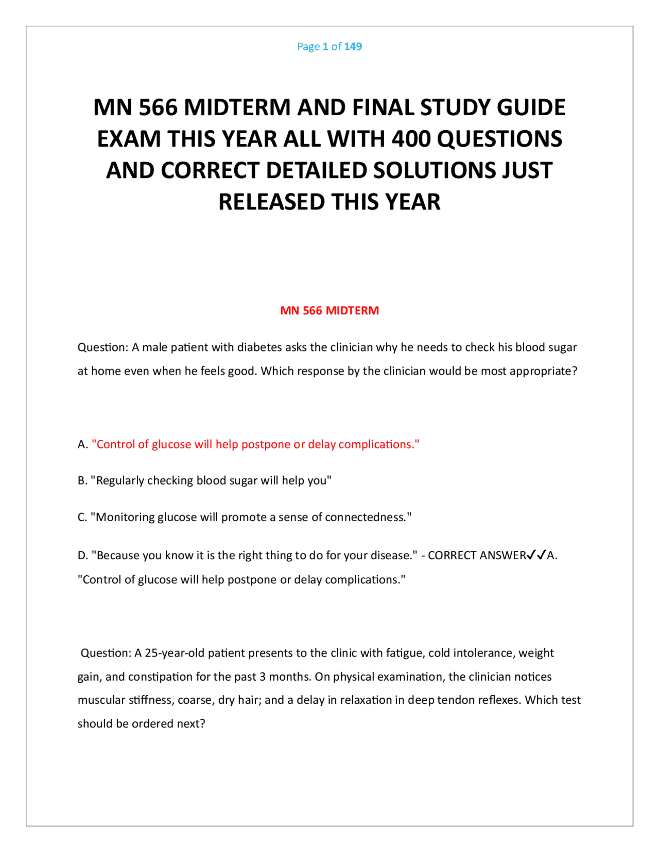 MN 566 Midterm and Final Study Guide: Comprehensive Review of Key ...