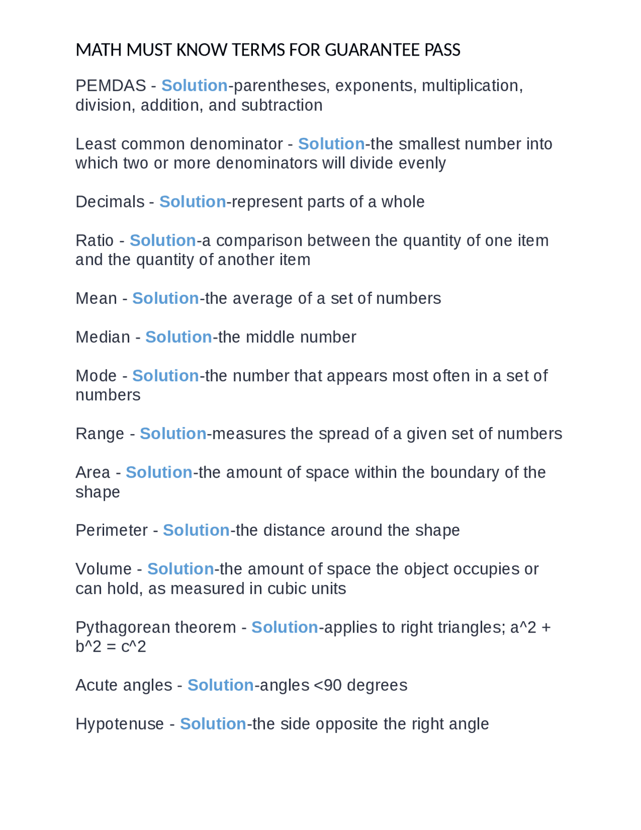 Essential Math Terms and Concepts: A Quick Reference Guide | Exams ...