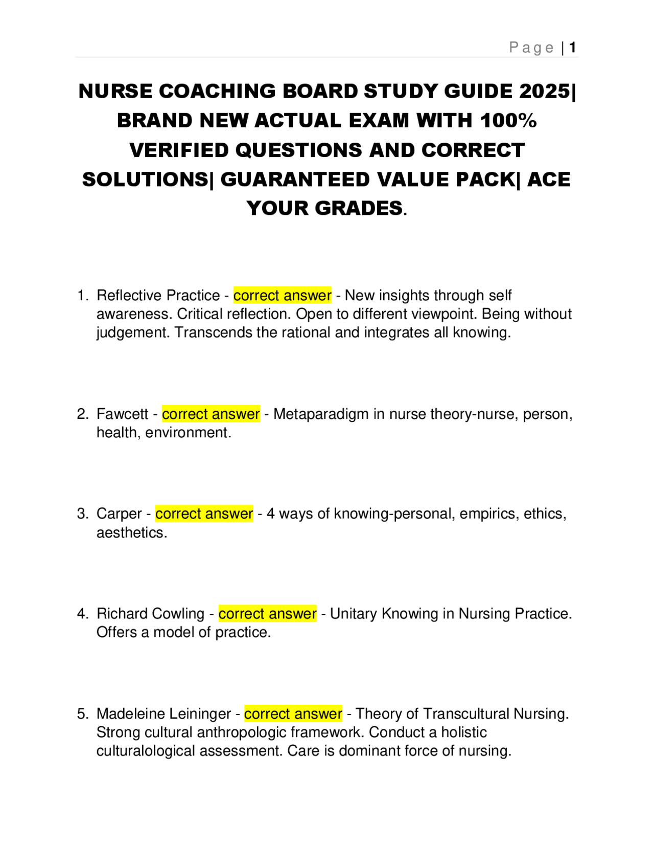 NURSE COACHING BOARD STUDY GUIDE 2025| BRAND NEW ACTUAL EXAM. | Exams ...