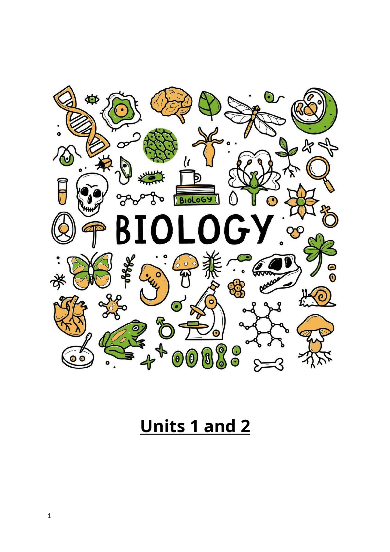 biology unit 1 and 2 | Study notes Biology | Docsity