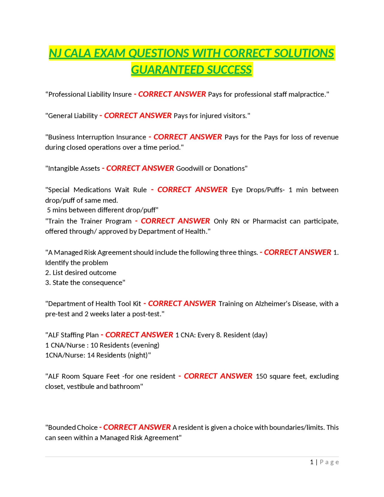 NJ CALA Exam: Comprehensive Guide for Assisted Living Professionals ...