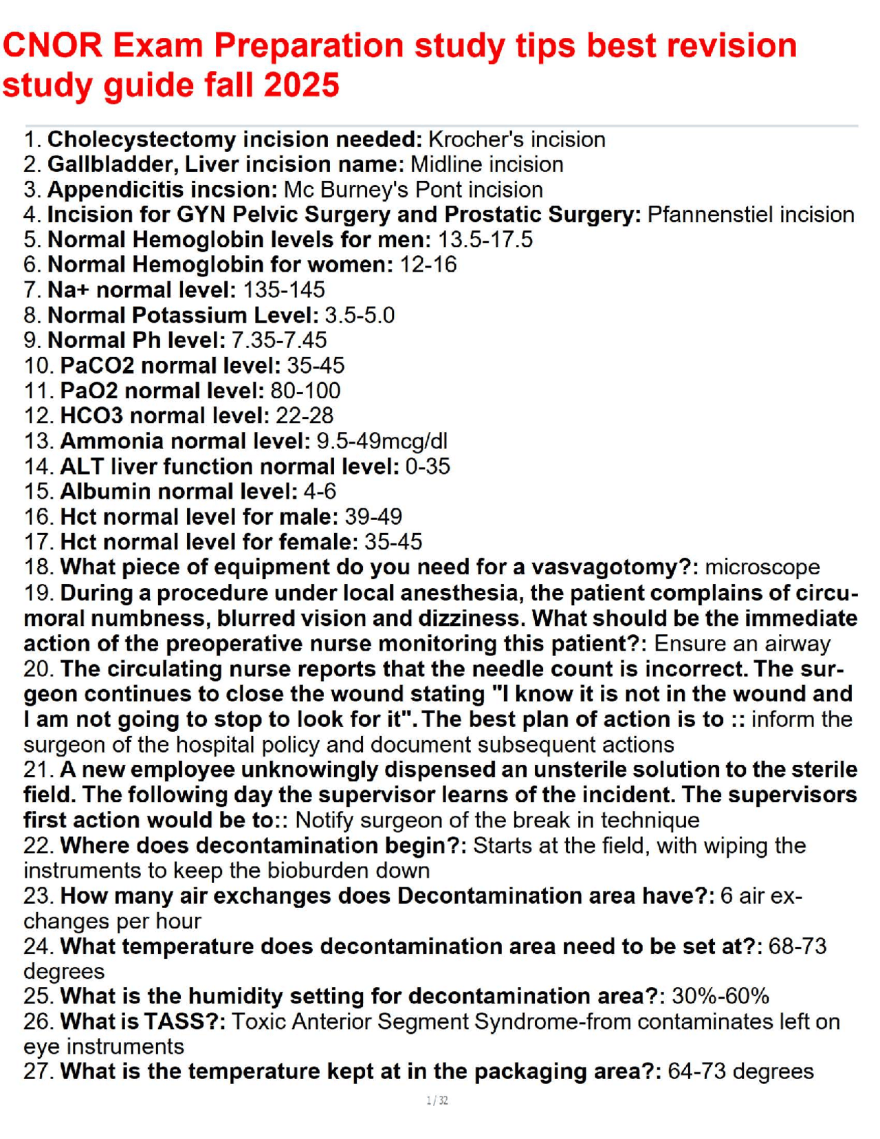 CNOR Exam Preparation study tips best revision study guide fall 2025 ...