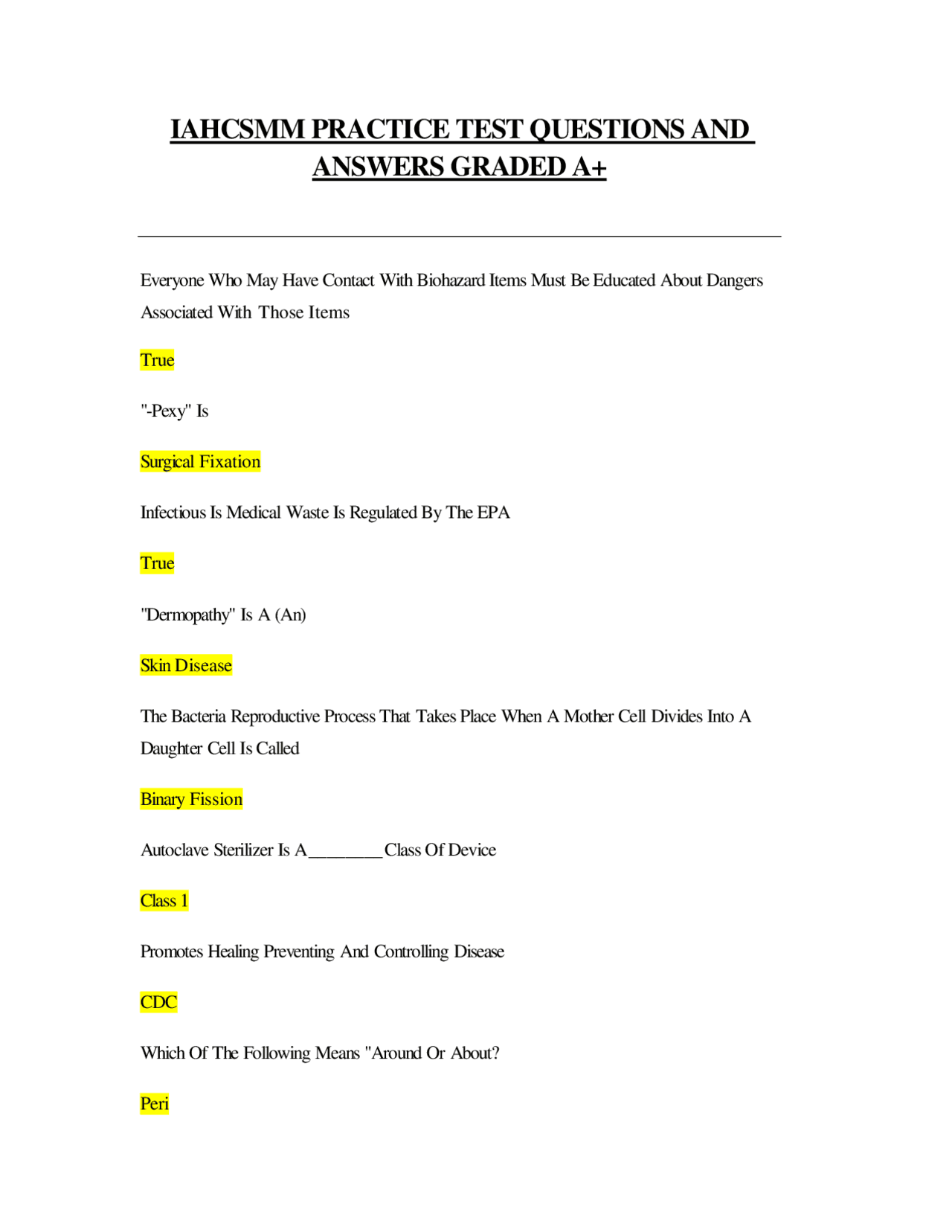 IAHCSMM Practice Test: Comprehensive Guide for Healthcare Professionals ...