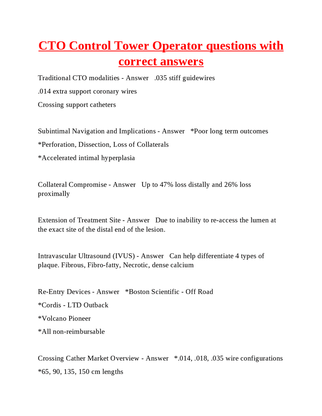 CTO Control Tower Operator questions with correct answers | Exams ...