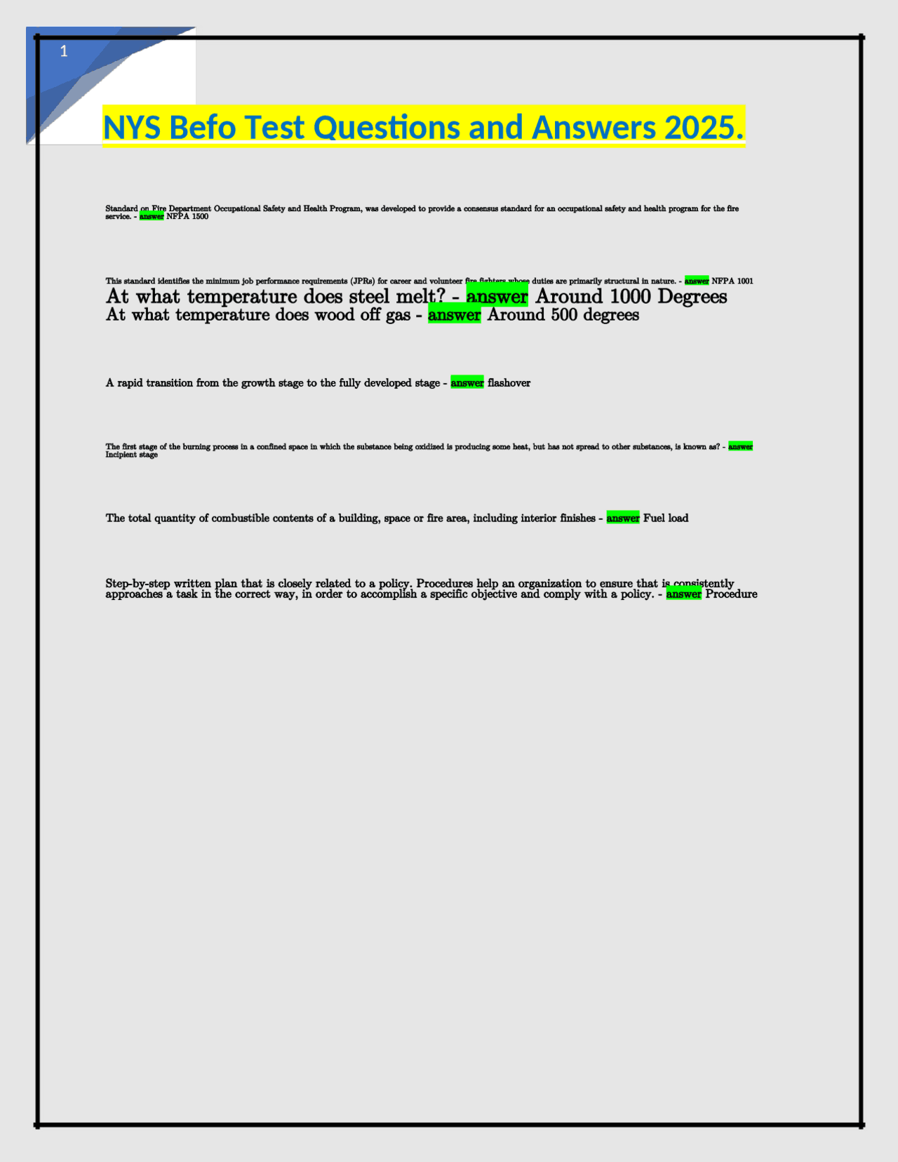 Fire Safety and Building Construction: Questions and Answers for Fire ...