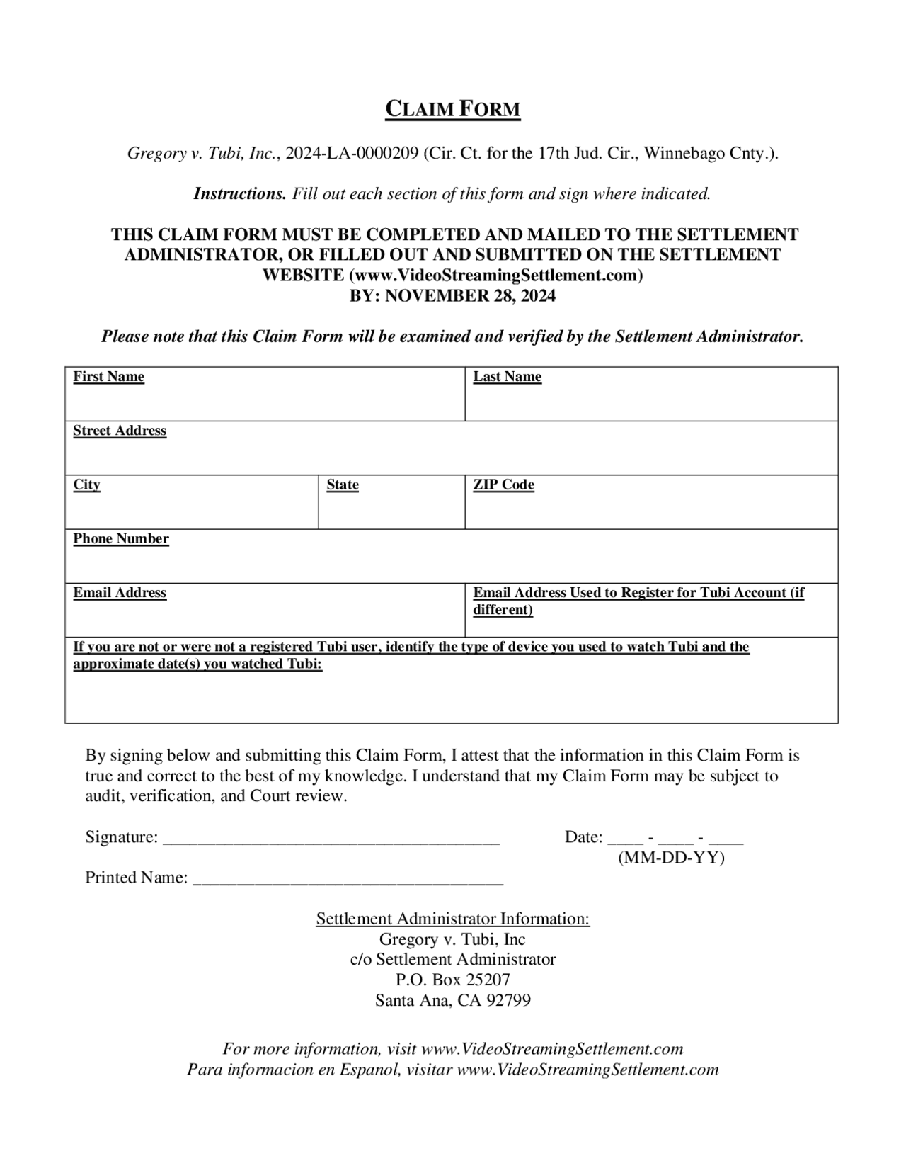 claim form.pdf (claim fom) | Summaries Law | Docsity