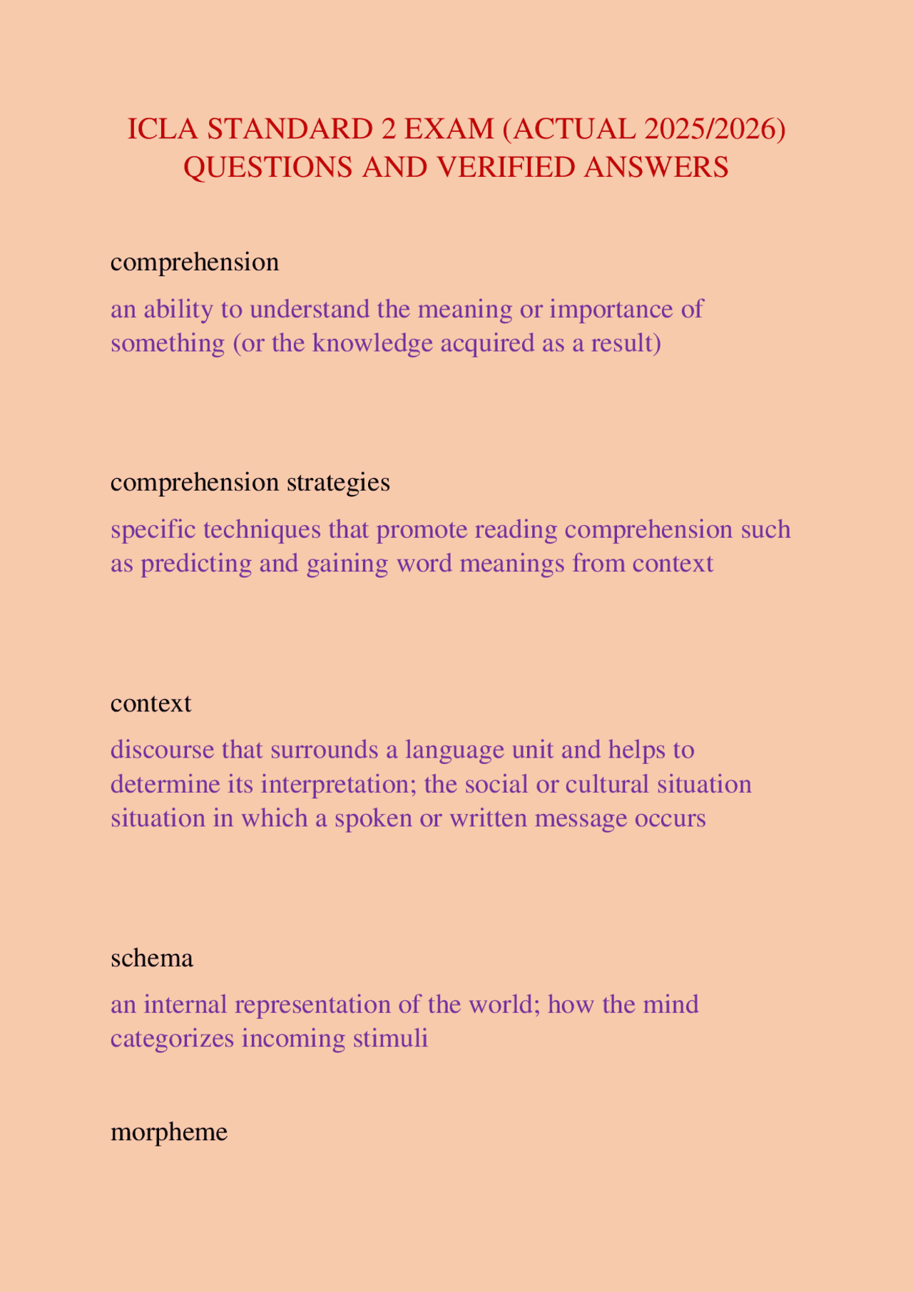 Reading Comprehension Strategies: A Glossary of Terms and Techniques ...