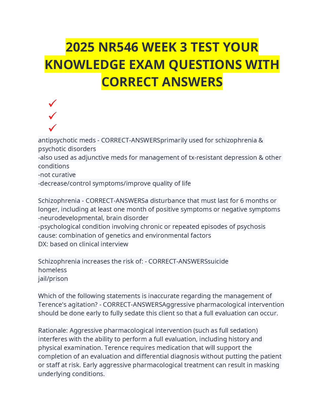 2025 NR546 WEEK 3 TEST YOUR KNOWLEDGE EXAM QUESTIONS WITH CORRECT ...