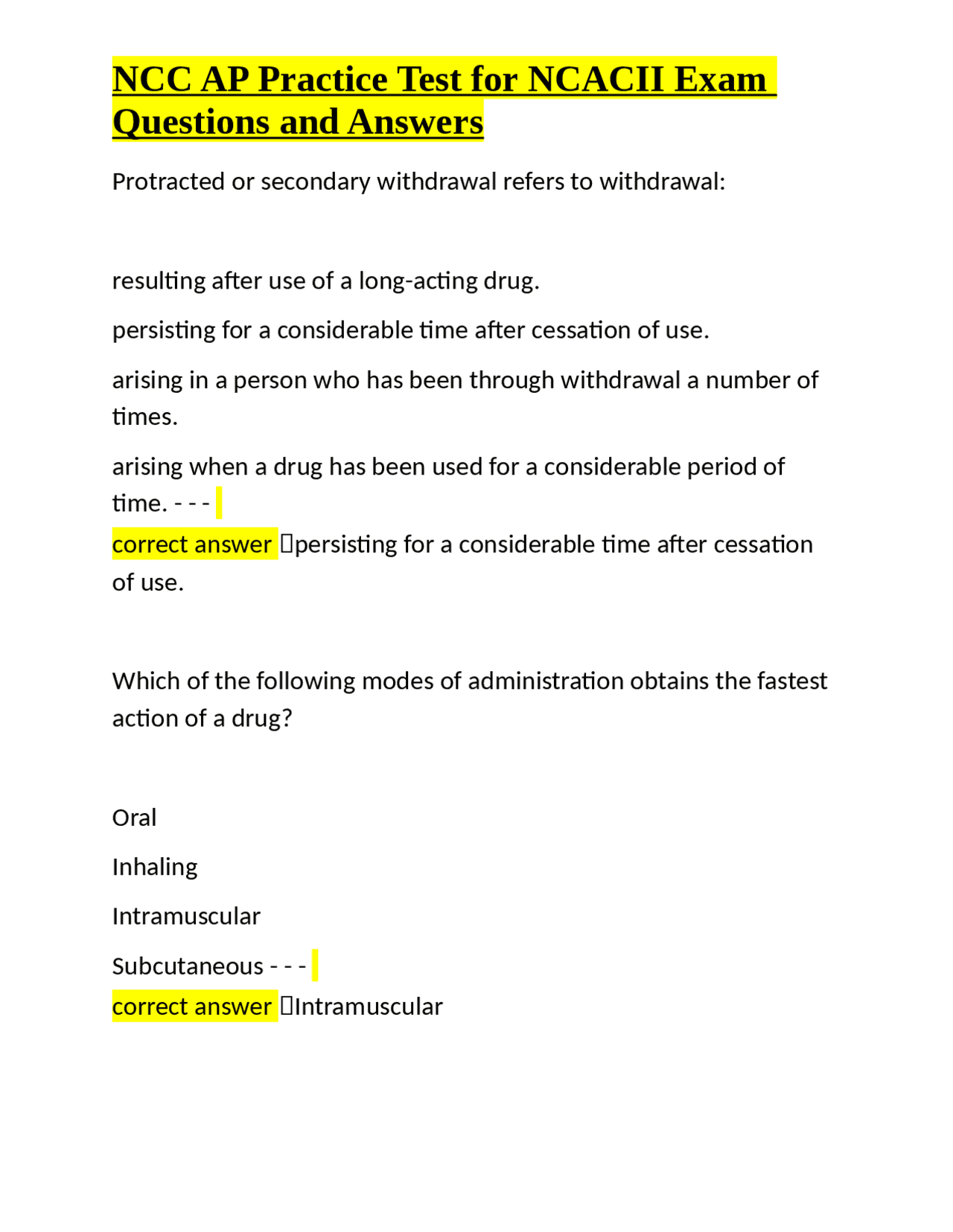 NCC AP Practice Test for NCACII Exam: Questions and Answers | Exams ...
