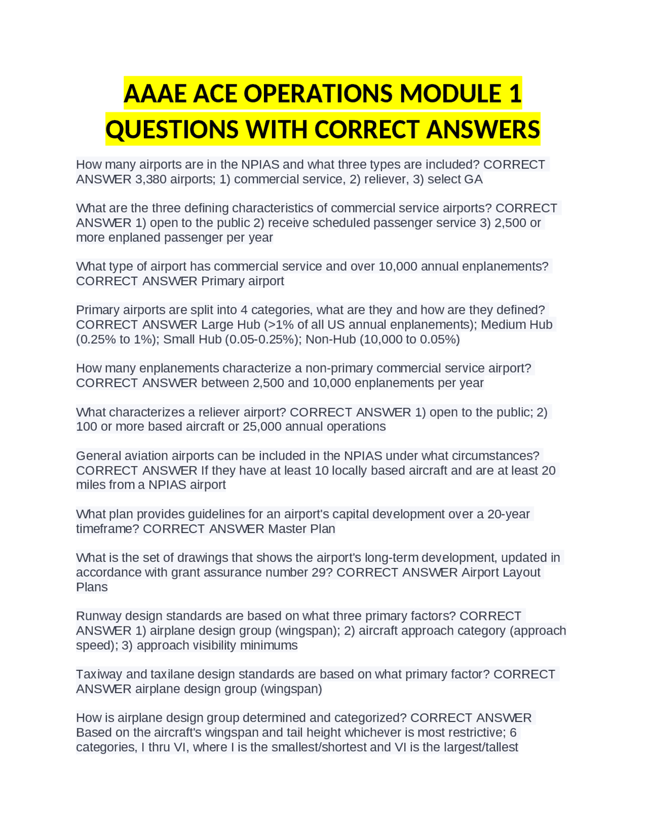 AAAE ACE Operations Module 1: Airport Design and Capacity Management ...