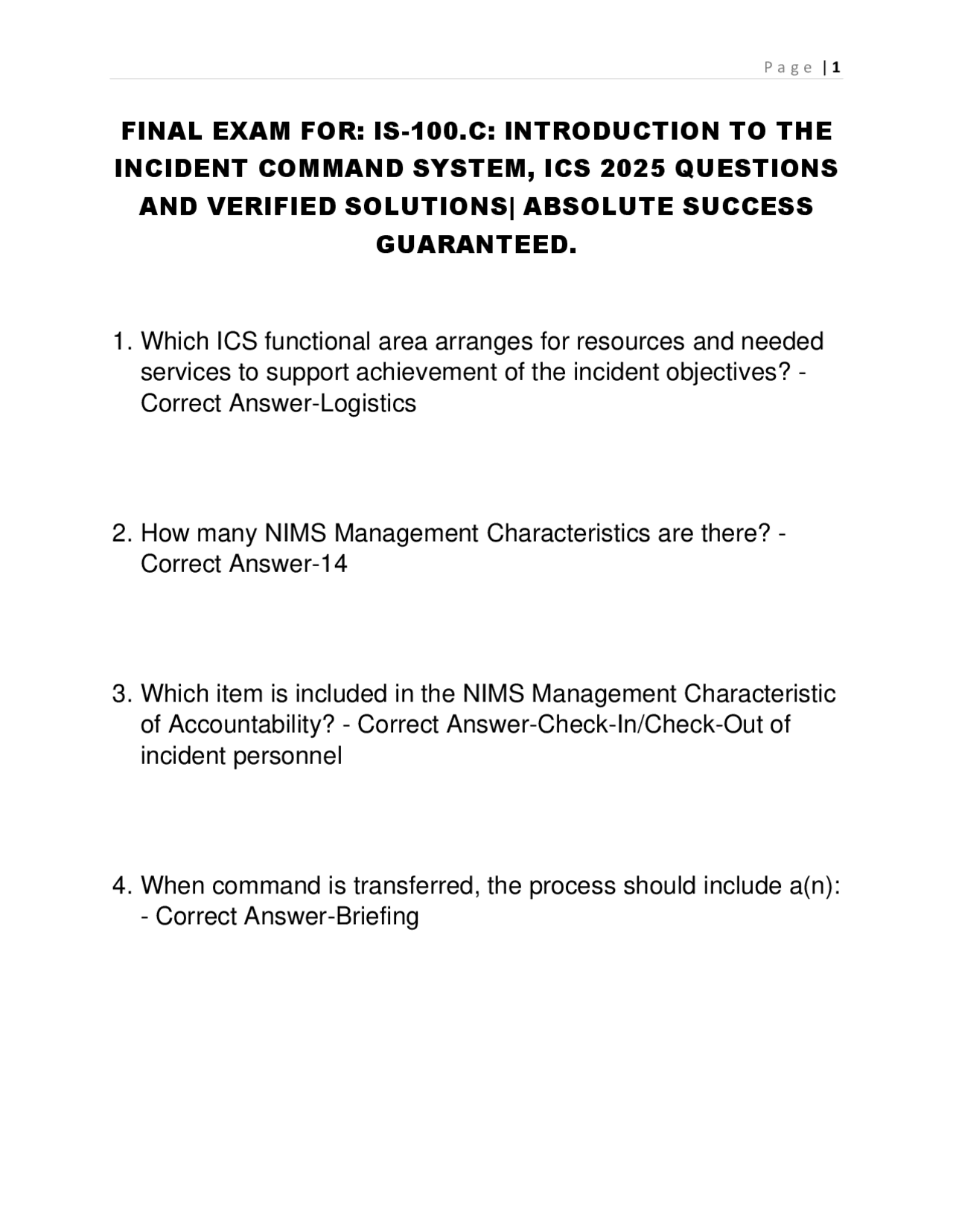 ICS 100.C Final Exam: Questions & Answers | Exams Advanced Education ...