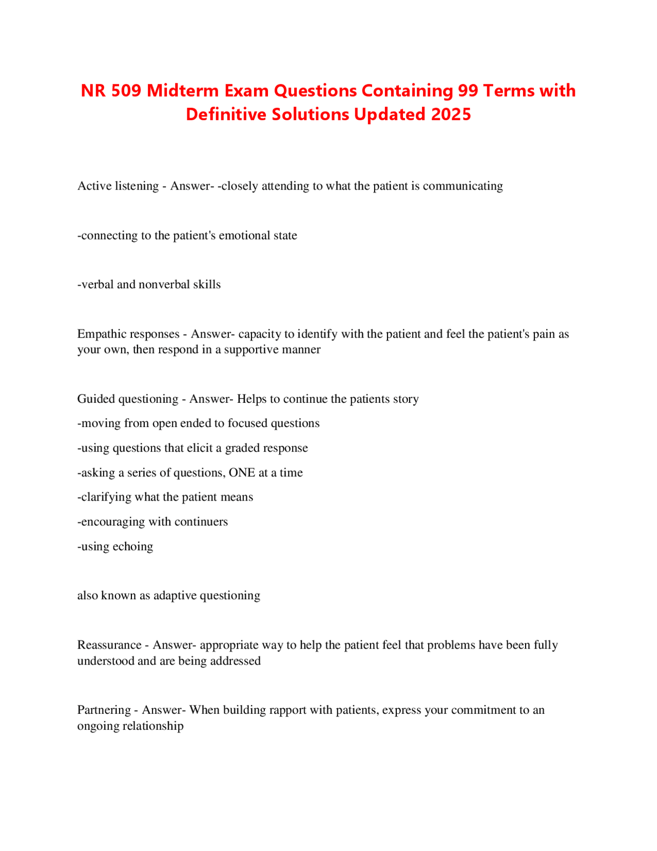 NR 509 Midterm Exam Questions and Answers: Comprehensive Guide for ...