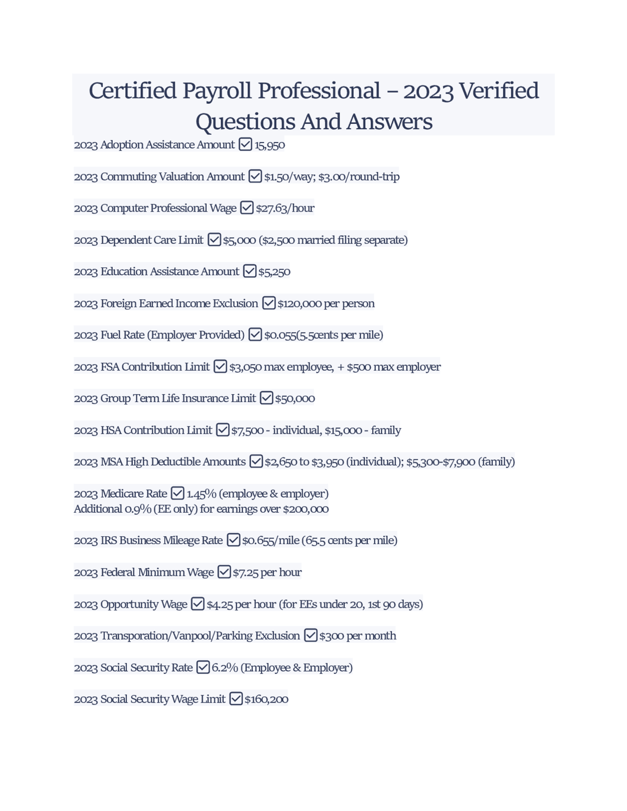 Certified Payroll Professional (CPP) Exam Preparation: 2023 Questions ...