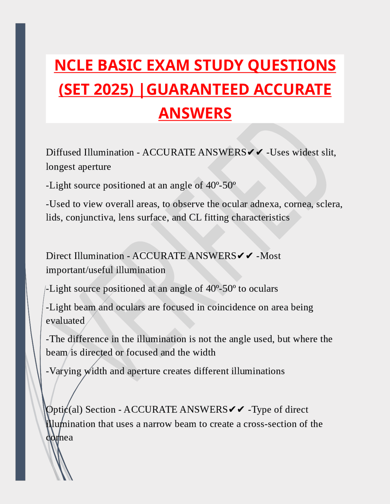 NCLE BASIC EXAM STUDY QUESTIONS (SET 2025) |GUARANTEED ACCURATE ANSWERS ...