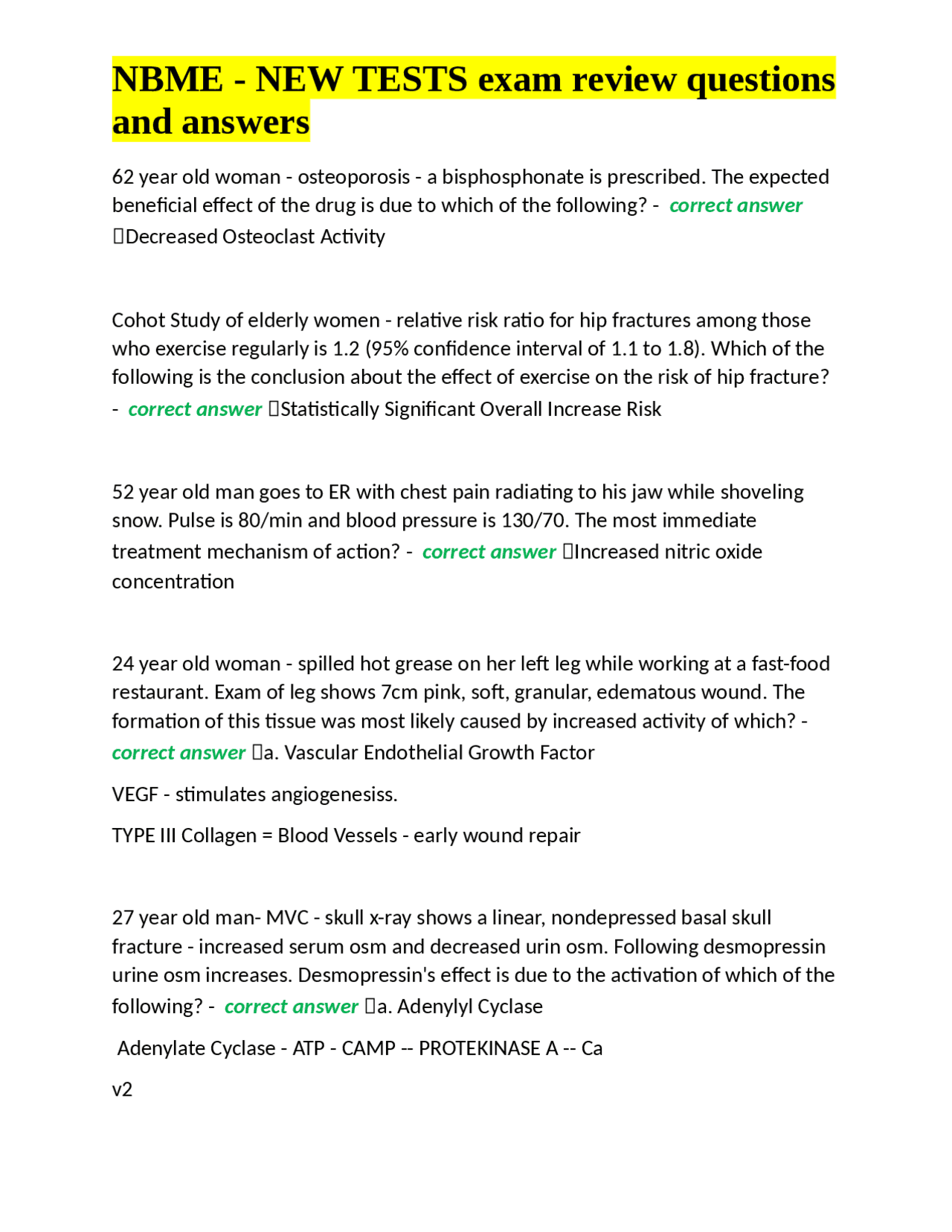 NBME Exam Review Questions and Answers: Medical Sciences | Exams ...