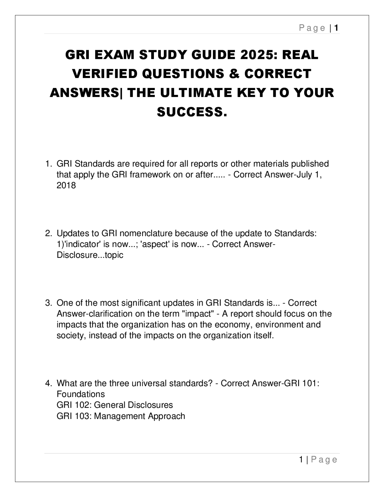 GRI EXAM STUDY GUIDE 2025: REAL VERIFIED QUESTIONS & CORRECT ANSWERS ...