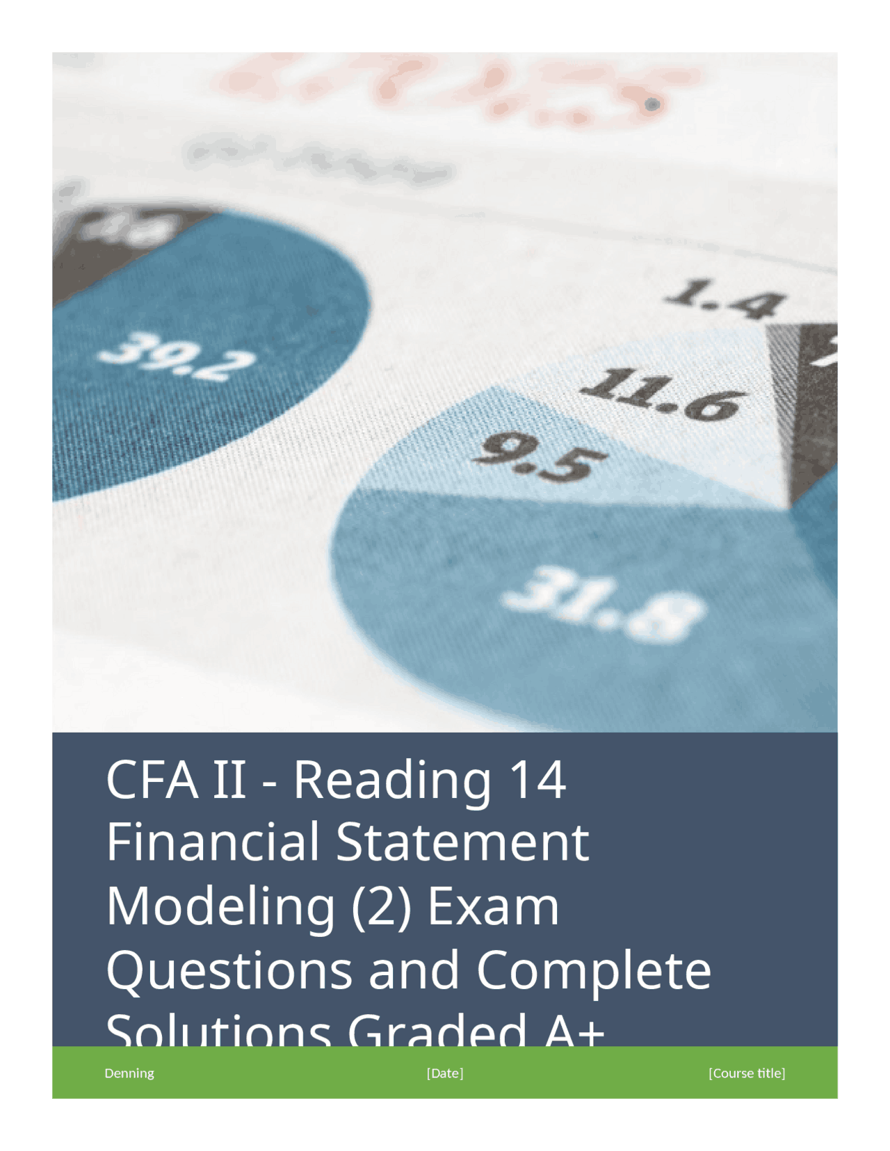 CFA II - Reading 14 Financial Statement Modeling (2) Exam Questions and ...