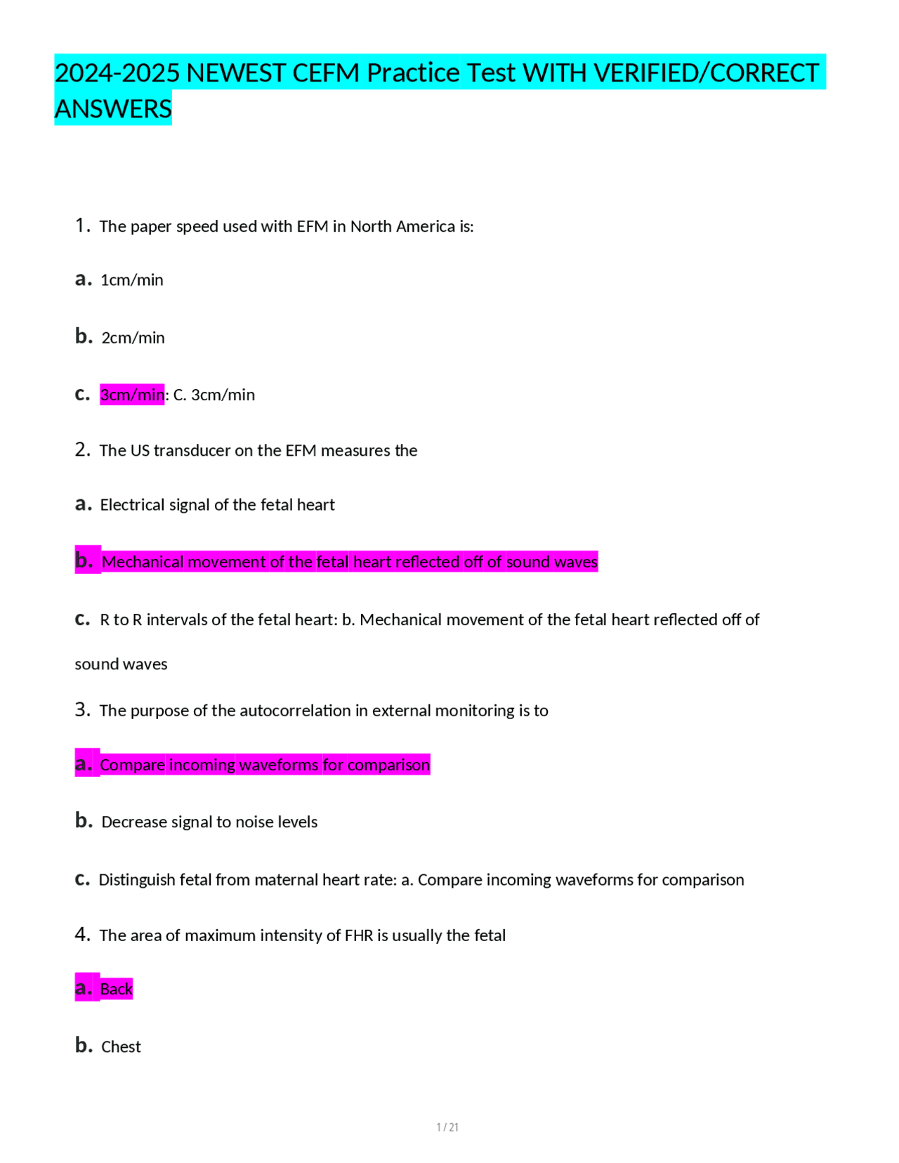 CEFM Practice Test: 2024-2025 Edition with Verified Answers | Exams ...