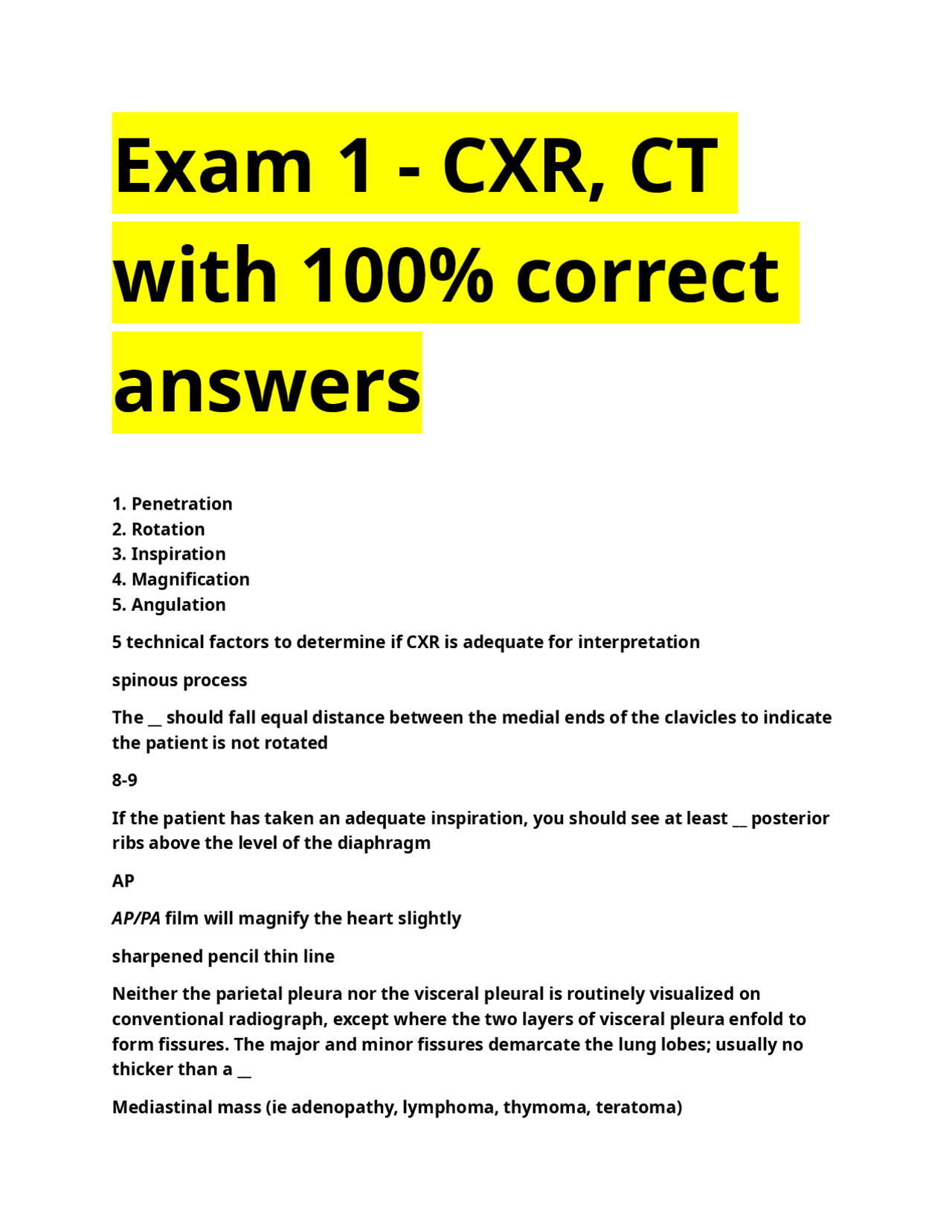 Chest X-Ray and CT Interpretation: A Comprehensive Guide with Exercises ...