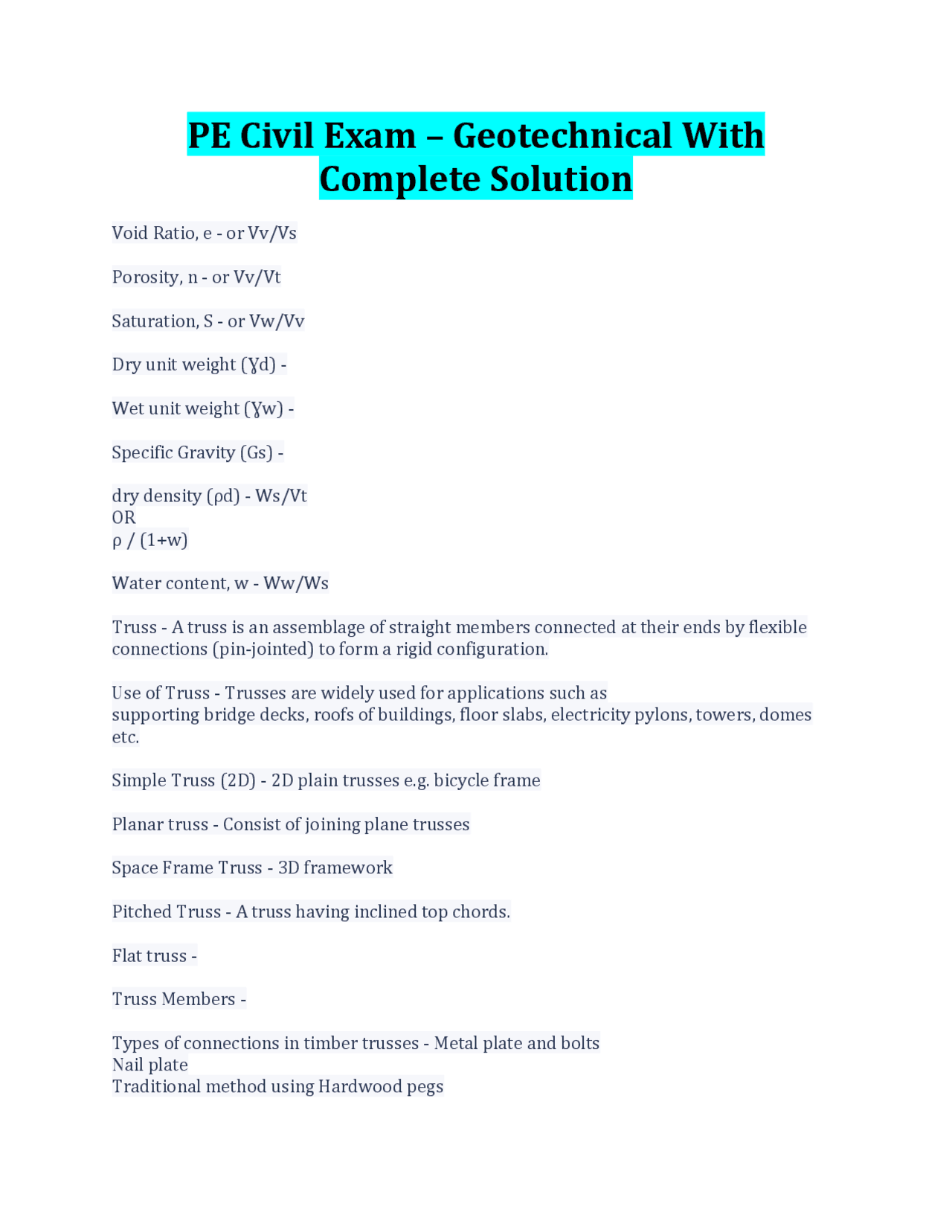 PE Civil Exam – Geotechnical With Complete Solution | Exams Advanced ...