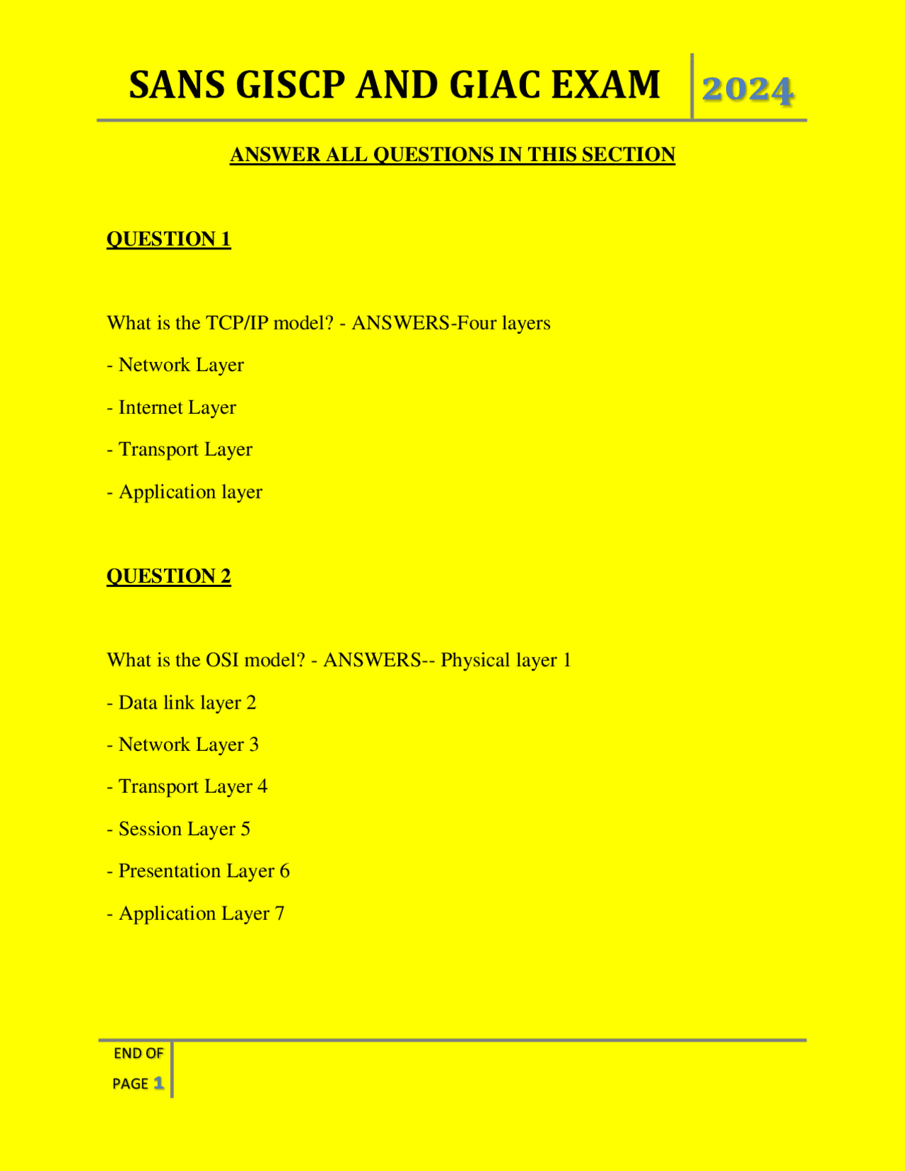 SANS GISCP AND GIAC EXAM QUESTIONS AND ANSWERS 2025 | Exams Computer ...