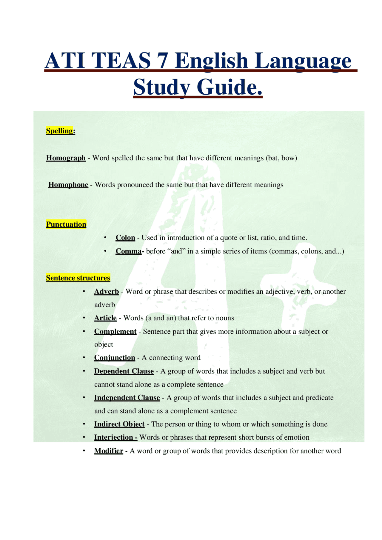 English Language Study Guide: Grammar, Reading, and Writing Essentials ...