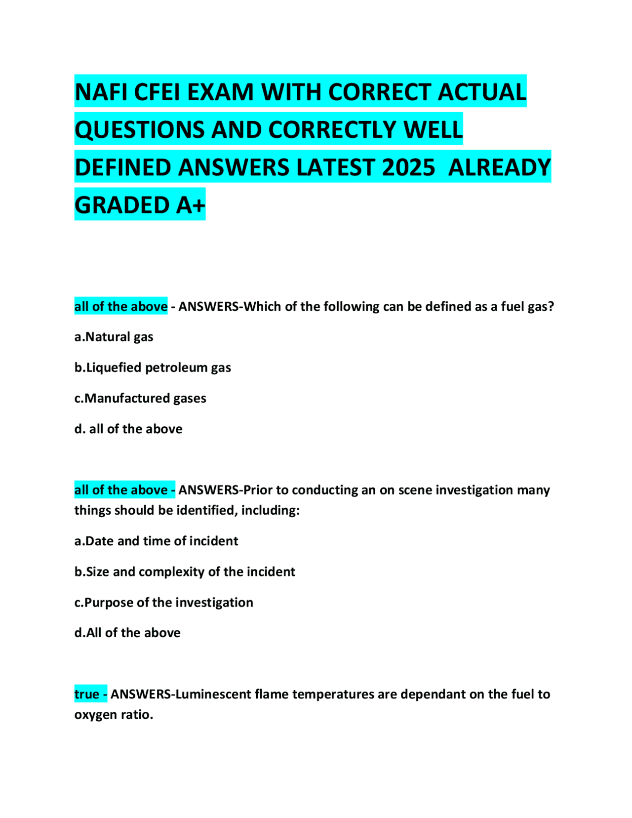 NAFI CFEI Exam Questions and Answers: A Comprehensive Guide to Fire ...