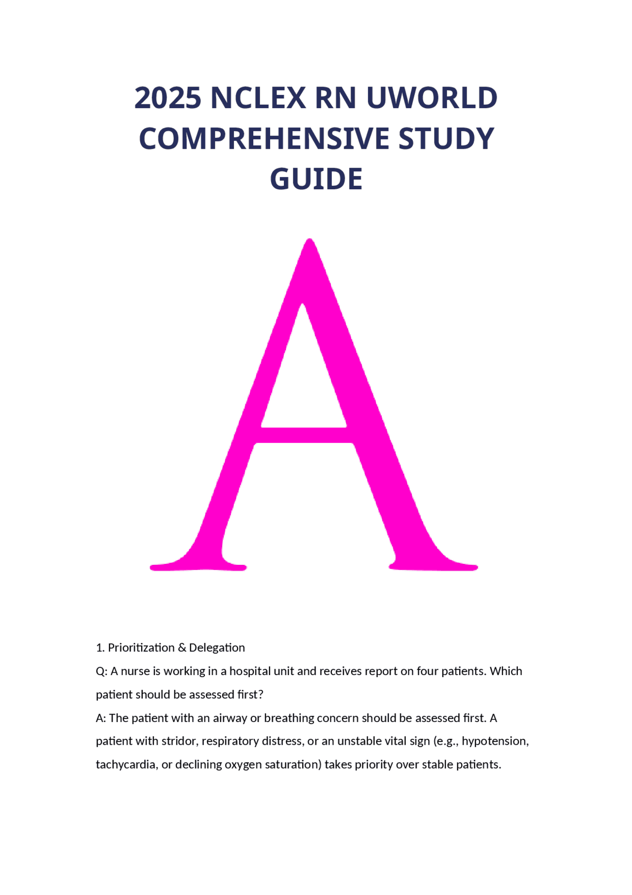2025 NCLEX RN UWORLD COMPREHENSIVE STUDY GUIDE PDF DOWNLOAD BONUS + 130 QUESTION AND VERIF ...