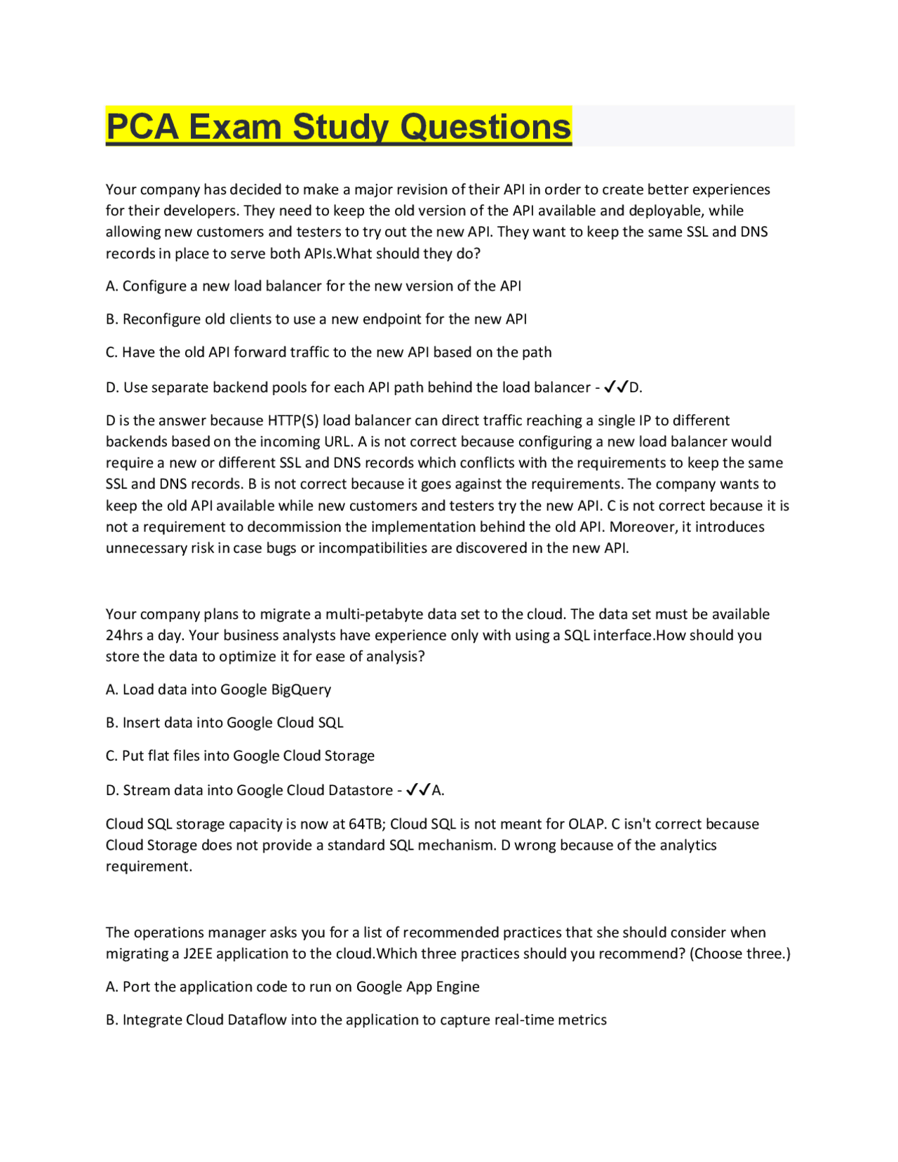 PCA Exam Study Questions |success guaranteed exam with accurate answers ...