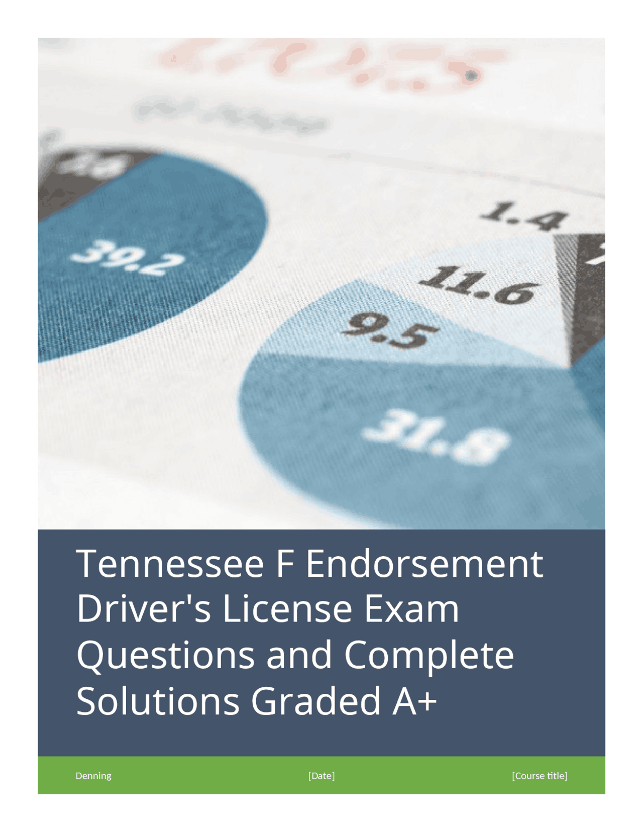 Tennessee F Endorsement Driver's License Exam Questions and Complete ...