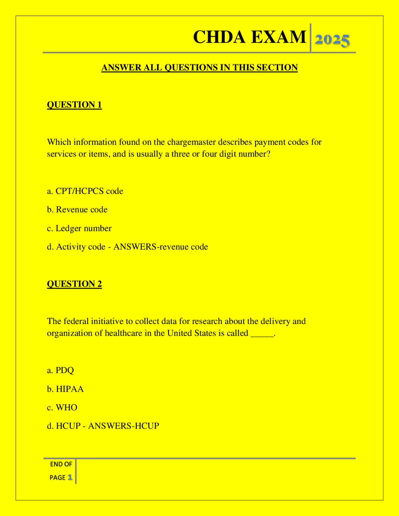 CHDA Exam 2025: Multiple Choice Questions and Answers | Exams Nursing ...