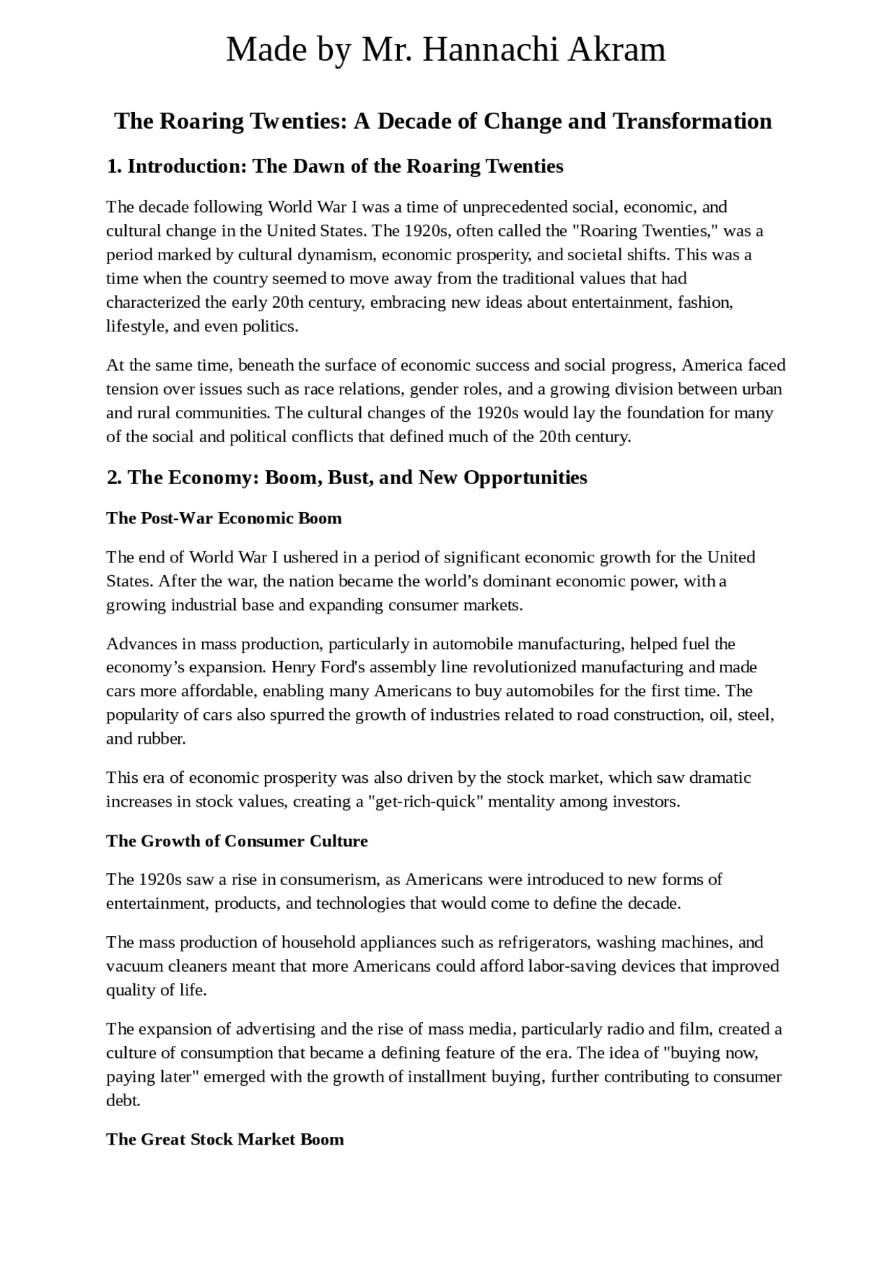 The Roaring Twenties - Economic Boom, Jazz Age, and Social Change ...