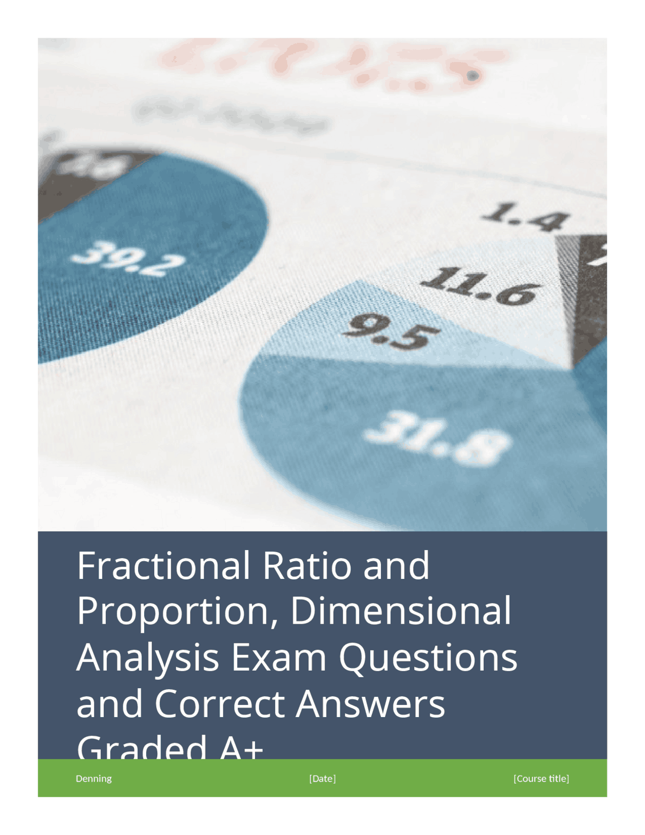 Fractional Ratio and Proportion, Dimensional Analysis Exam Questions ...