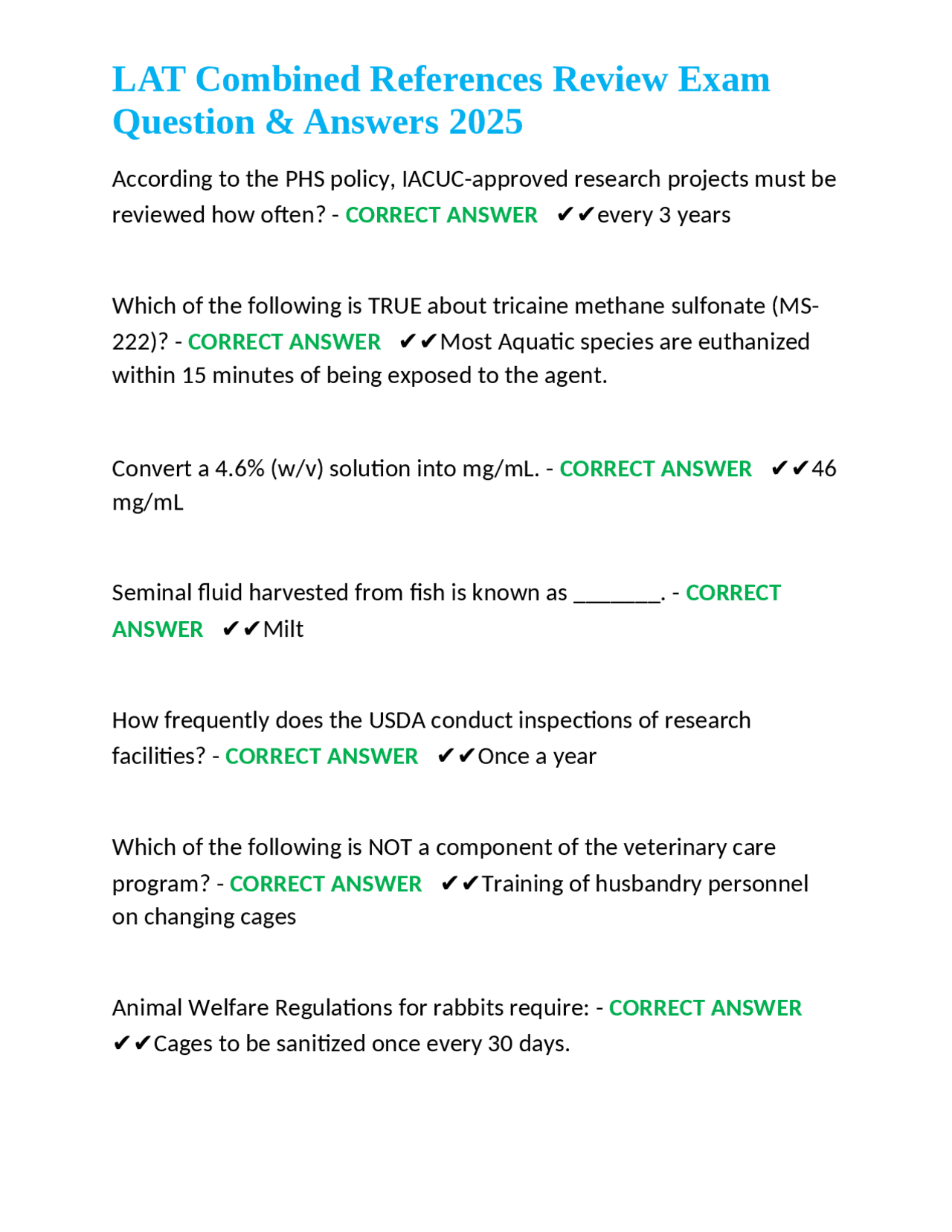 LAT Combined References Review Exam Question & Answers 2025 | Exams ...